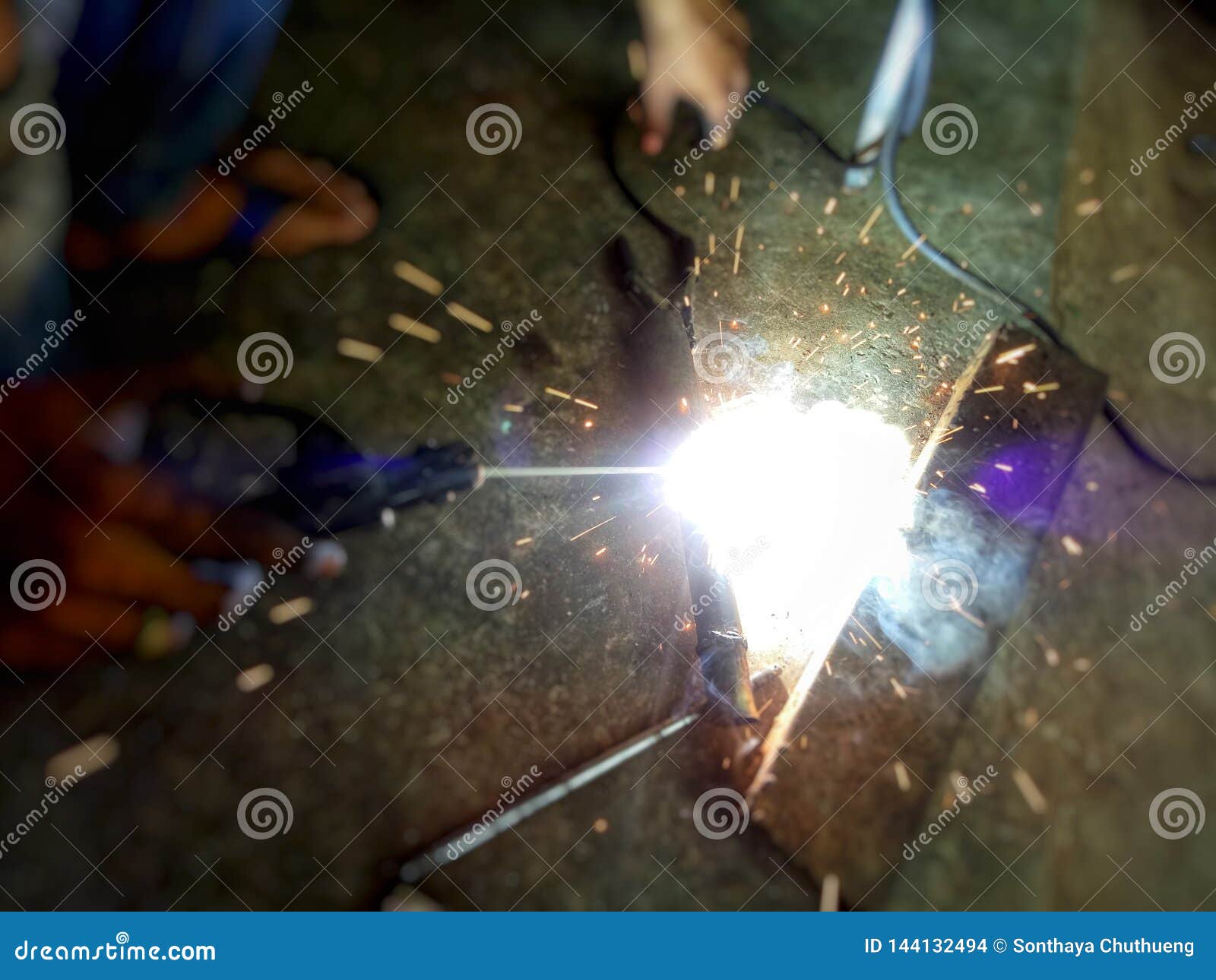 Welders are welded steel. stock photo. Image of skill - 144132494