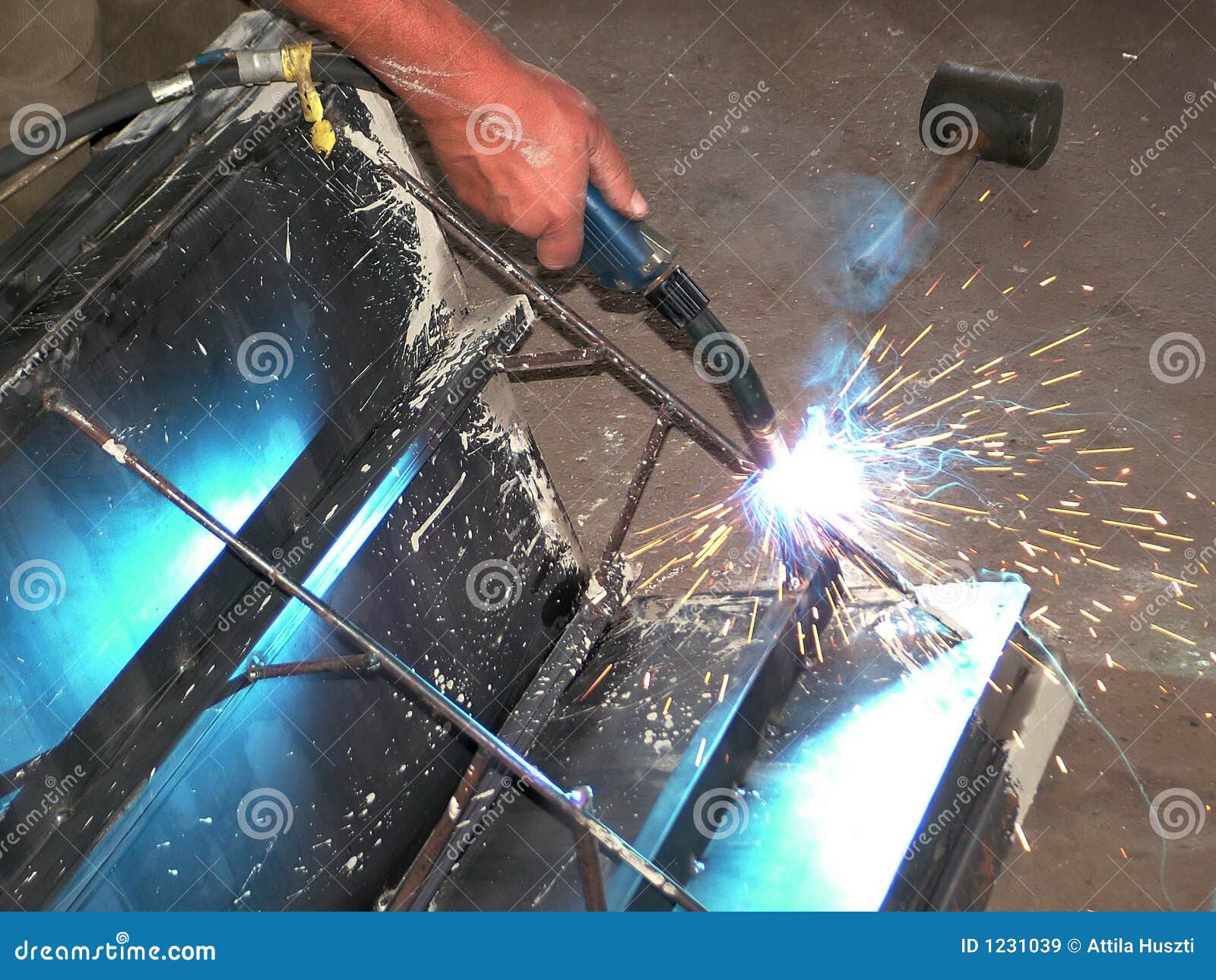 Welding stock image. Image of weld, sparks, trained, iron - 1231039