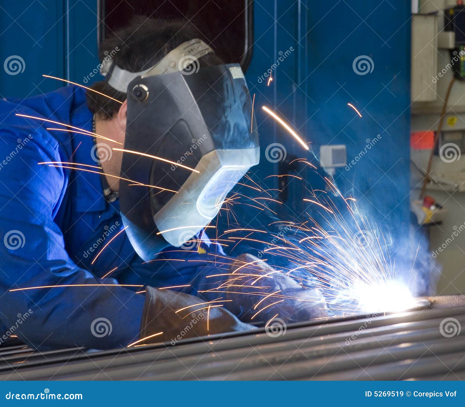 Welding stock image. Image of work, sparks, beams, torch - 5269519
