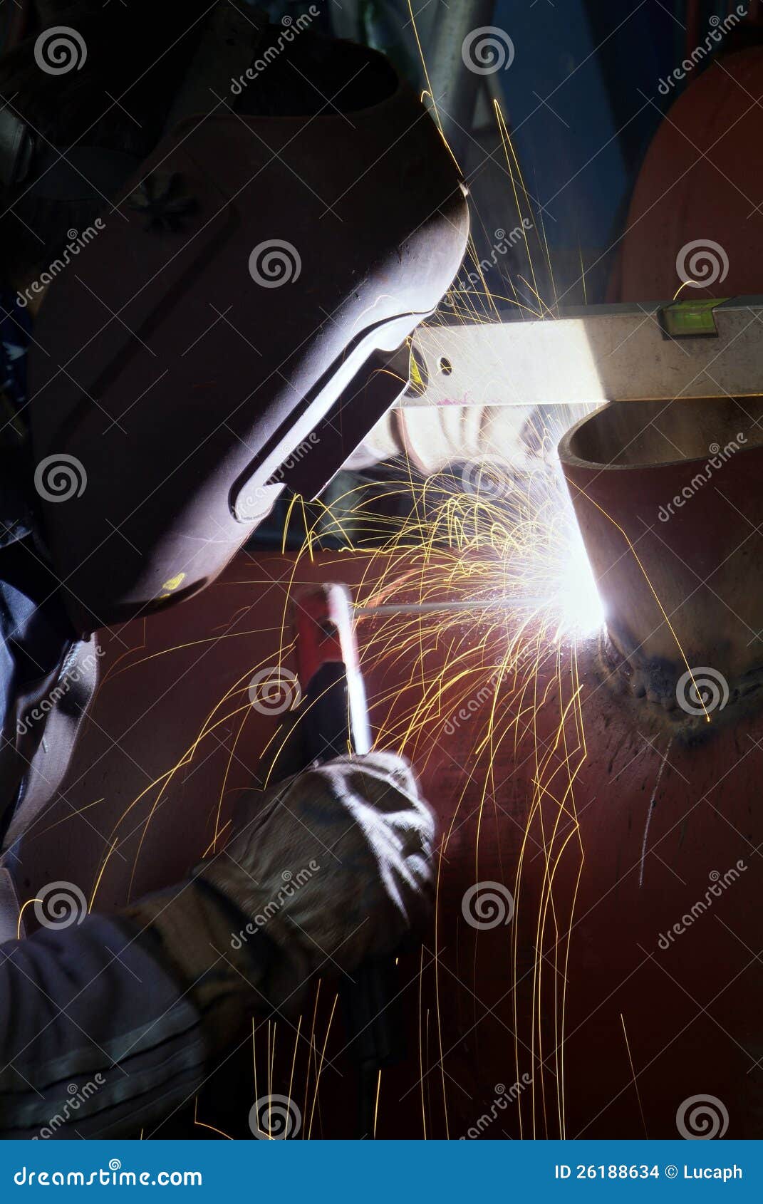 Welding action 3 stock photo. Image of welder, industry - 26188634