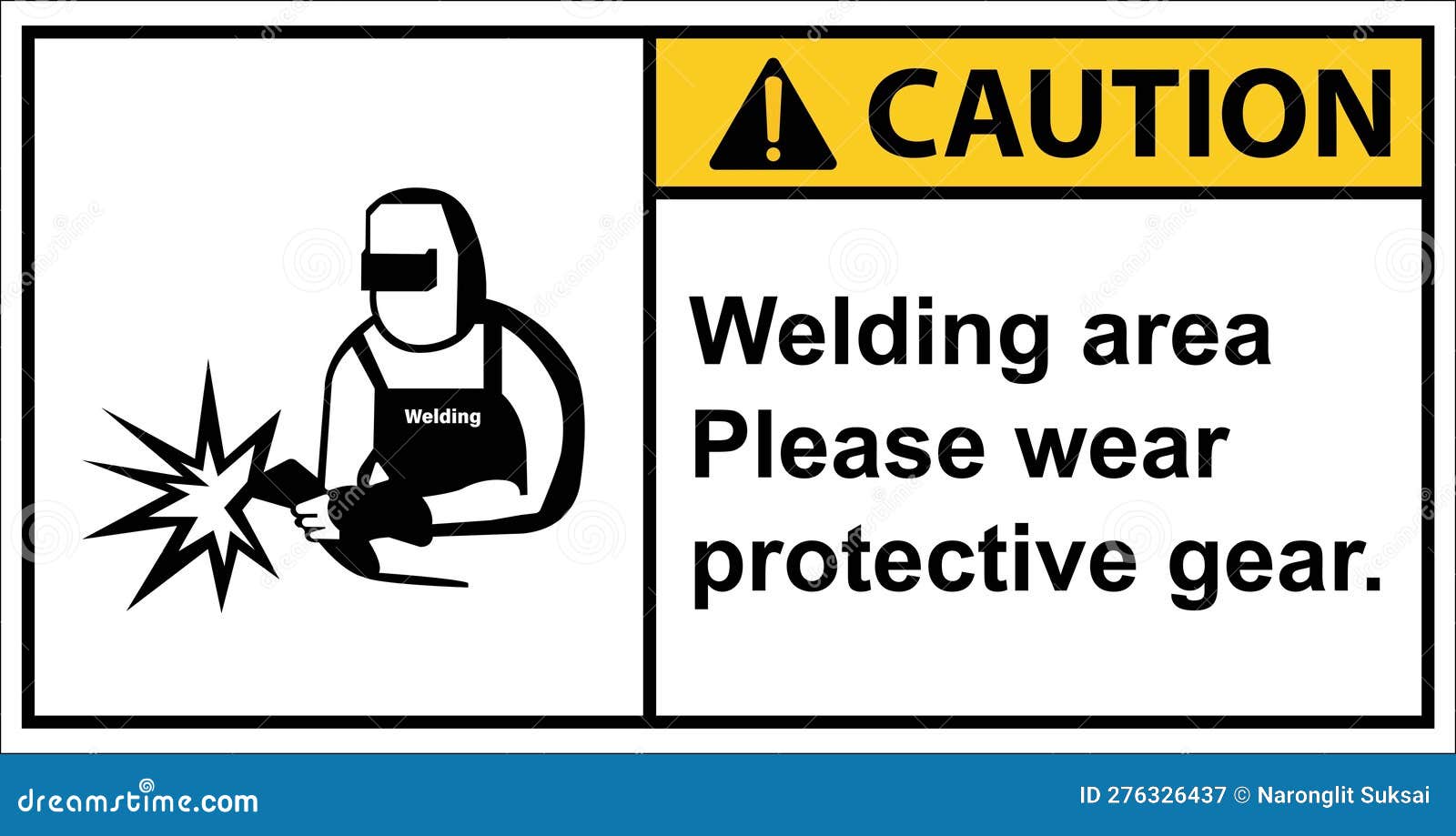 Welding Area, Warning Sign, Welding Protection Device.label Caution ...
