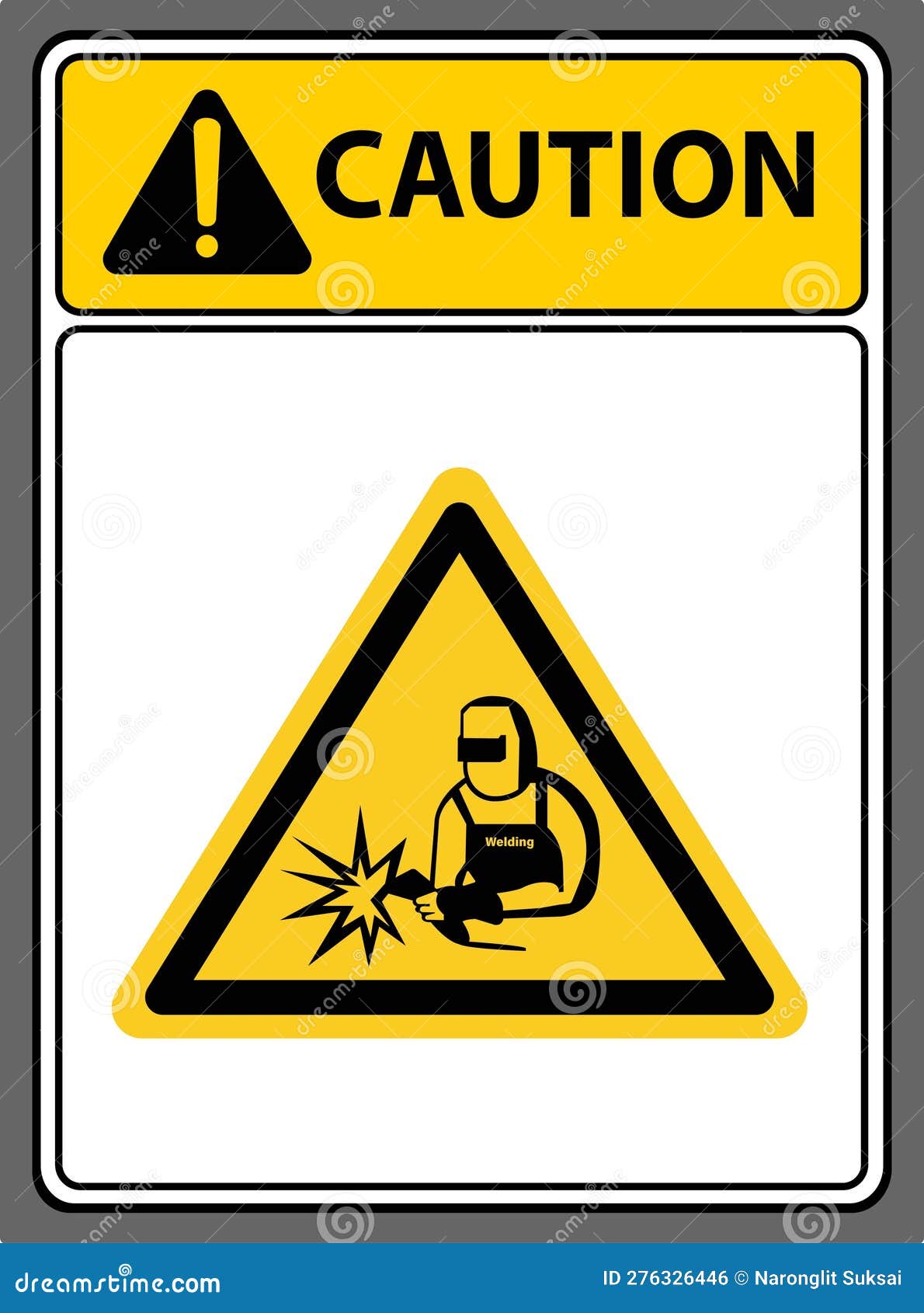 Welding Area, Warning Sign, Welding Protection Device.label Caution ...
