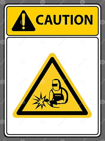 Welding Area, Warning Sign, Welding Protection Device.label Caution ...