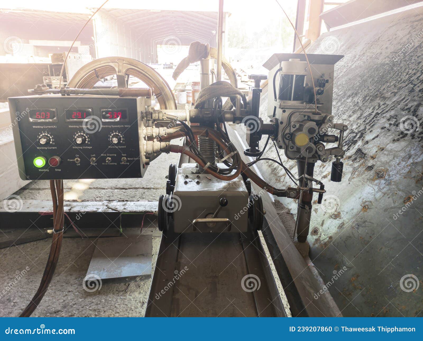 Welding Built-up H-Beam with Submerged Arc Welding Machine in Workshop ...