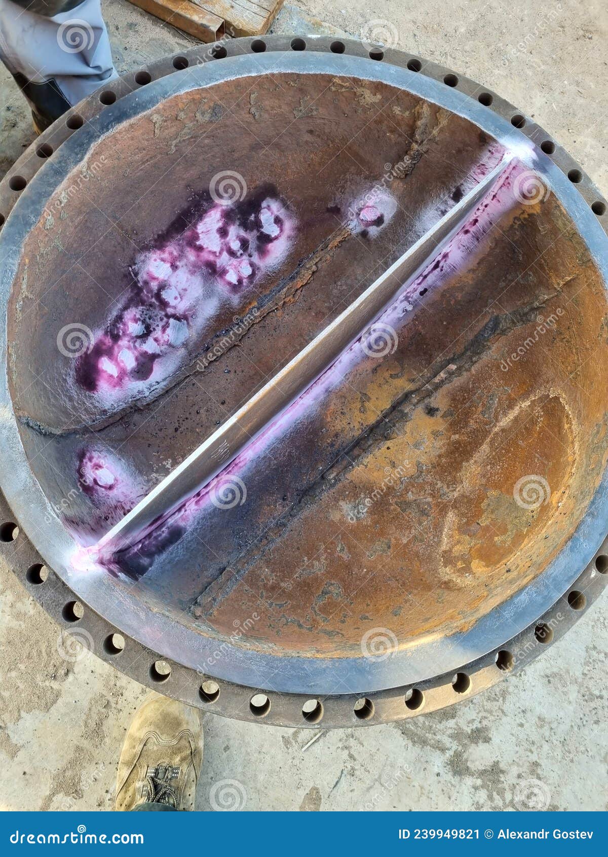 Welding, Color Flaw Detection of a Welded Seam Stock Image - Image of ...