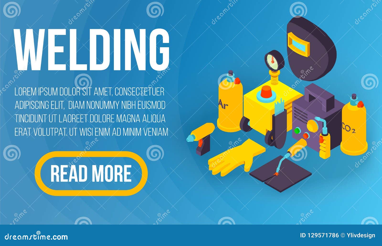 Welding Concept Banner, Isometric Style Stock Vector - Illustration of ...