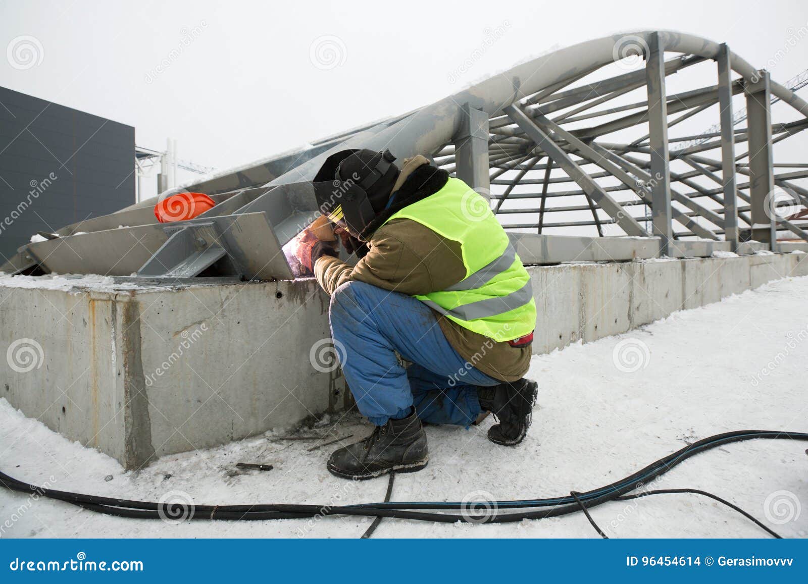 Welding on a Construction Site Editorial Stock Image - Image of ...