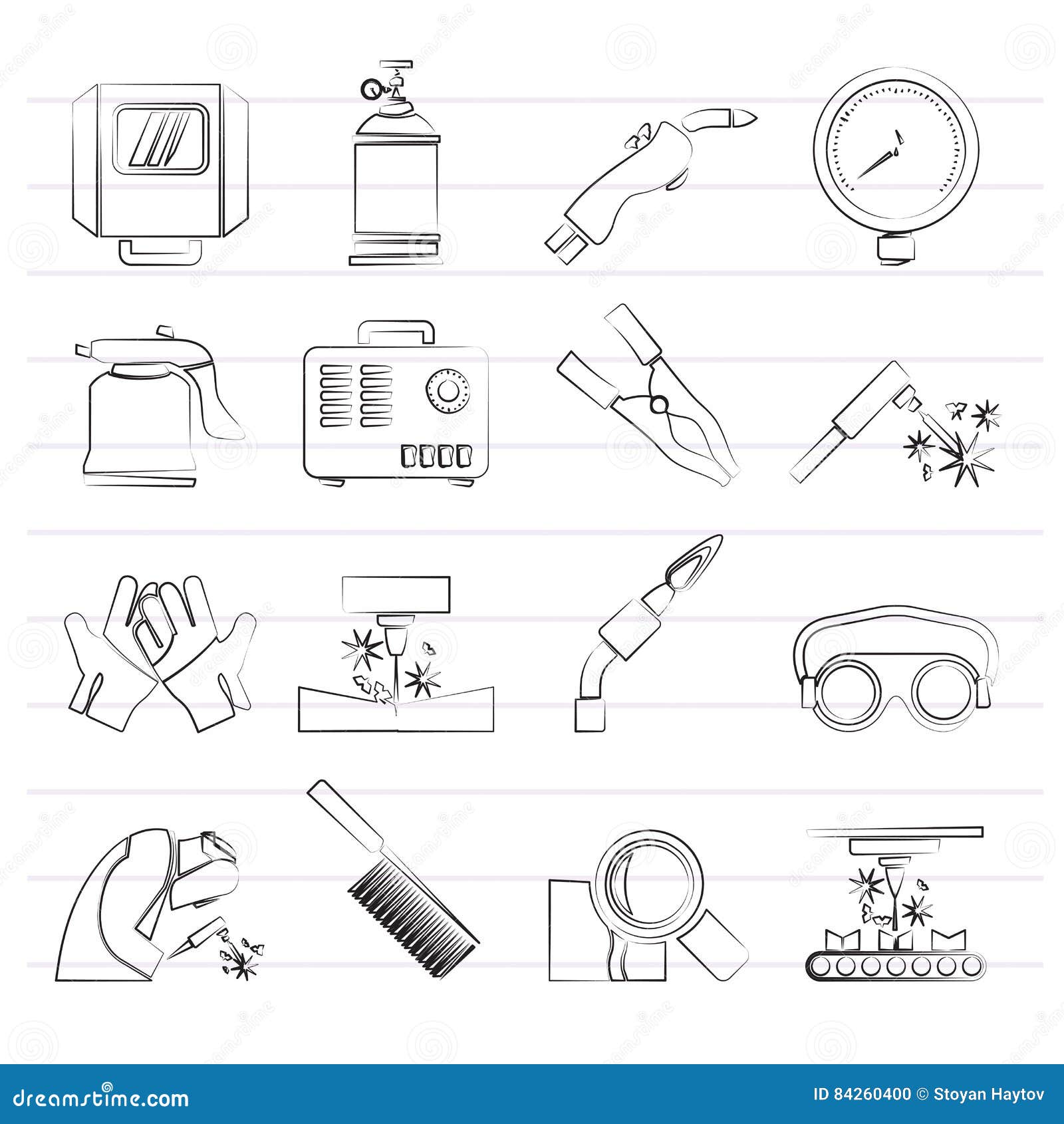 Welding and Construction Tools Icons Stock Vector - Illustration of ...