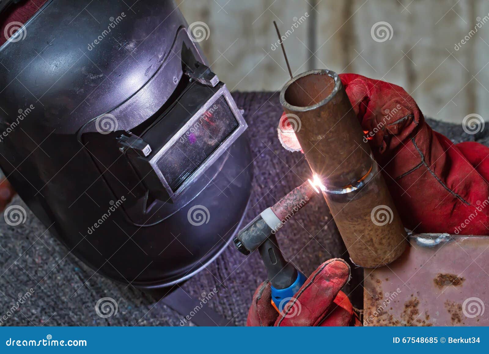 Welding Control Sample from a Pipe of Small Diameter Stock Image ...