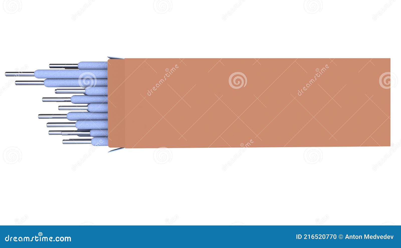 Weld Electrodes Pack. Isolated Conceptual Industrial 3D Illustration ...