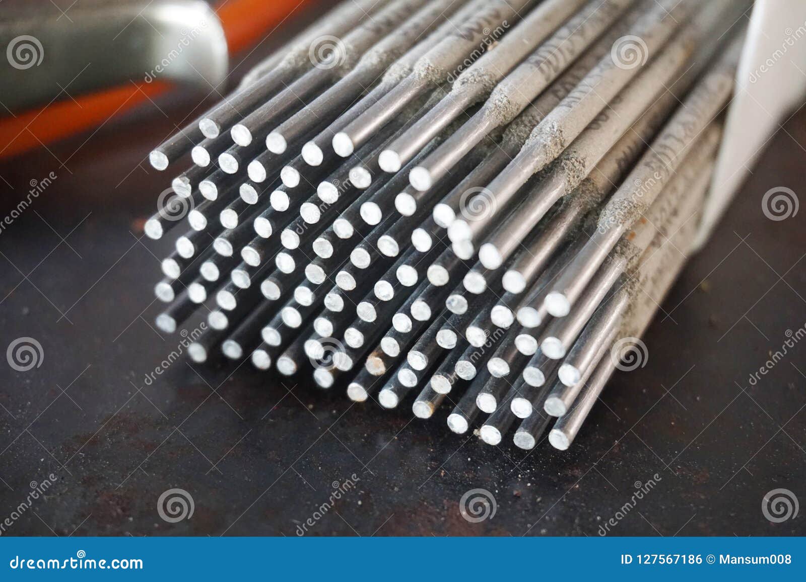 Welding electrodes wire stock photo. Image of steel - 127567186