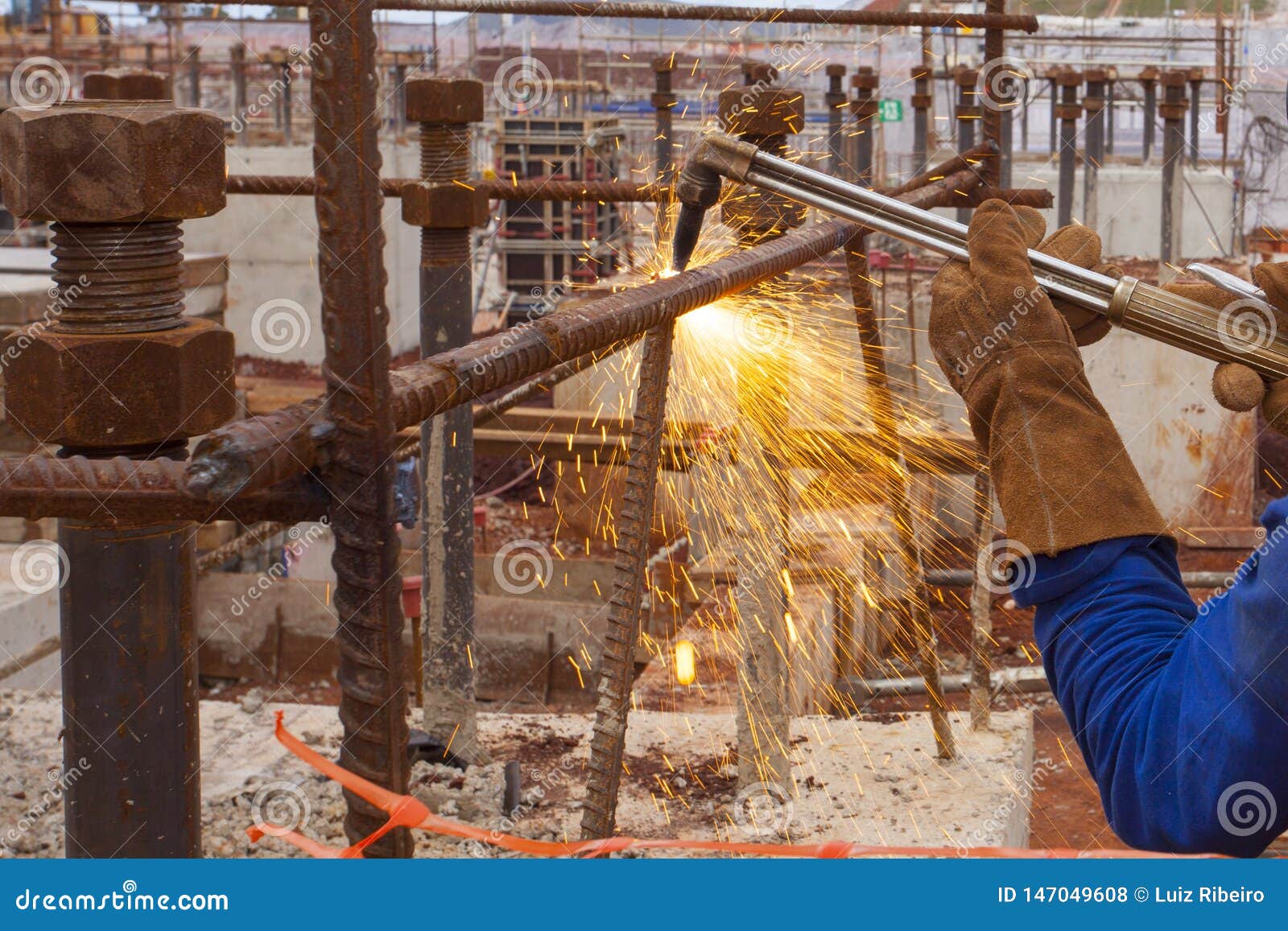 Welding Foundation for Building Stock Photo - Image of pile ...