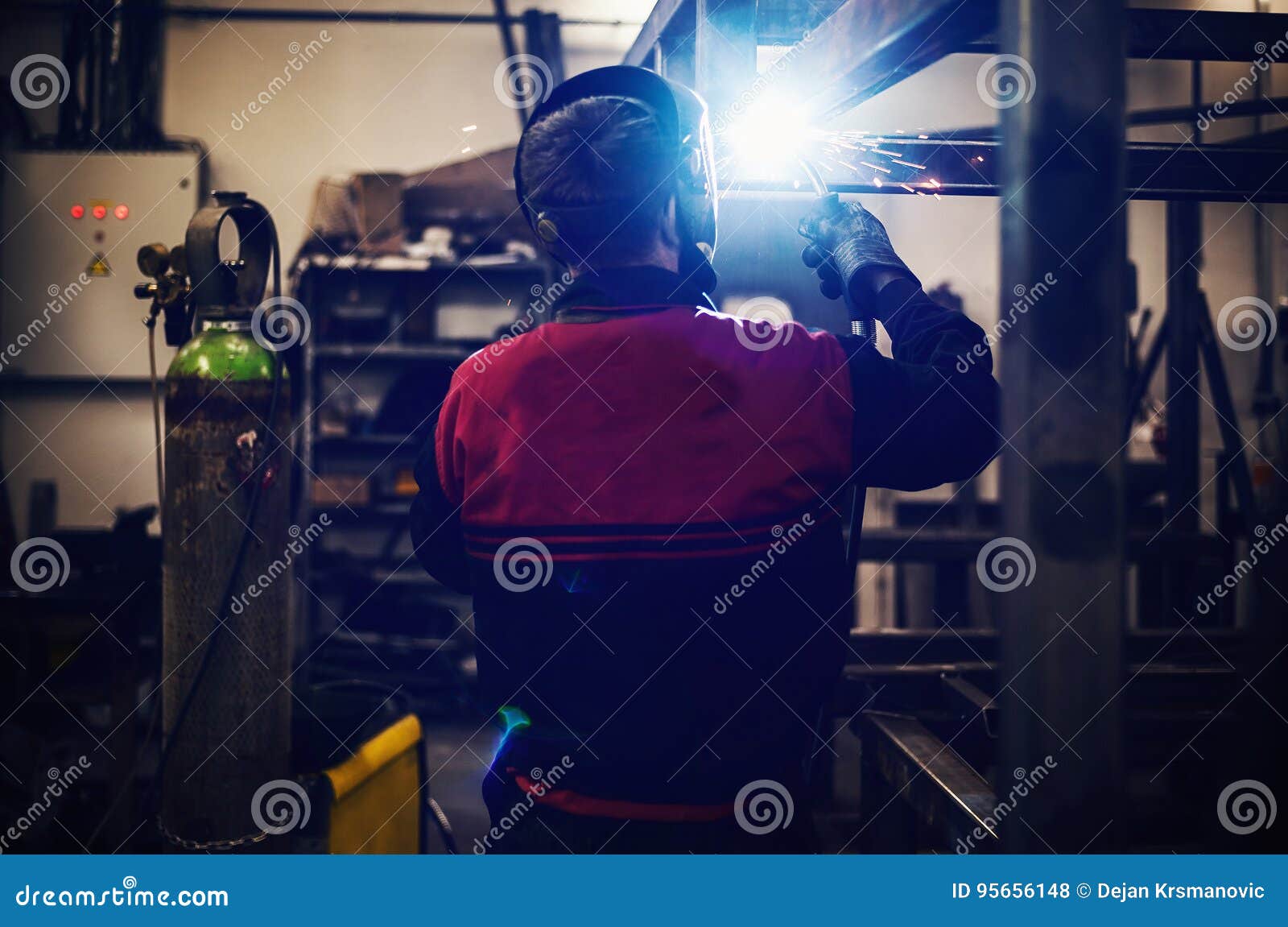 Welding and Grinding stock photo. Image of measuring - 95656148