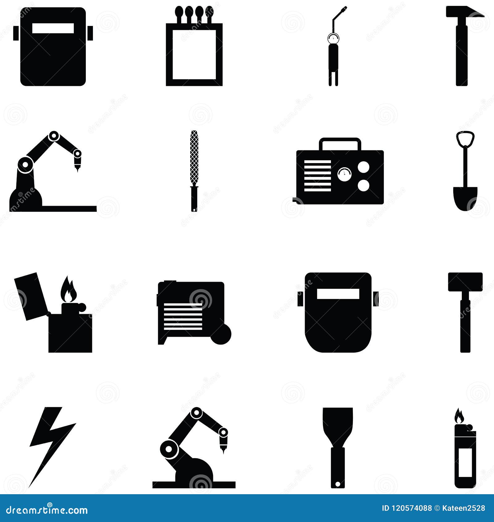 Welding icon set stock vector. Illustration of technology - 120574088