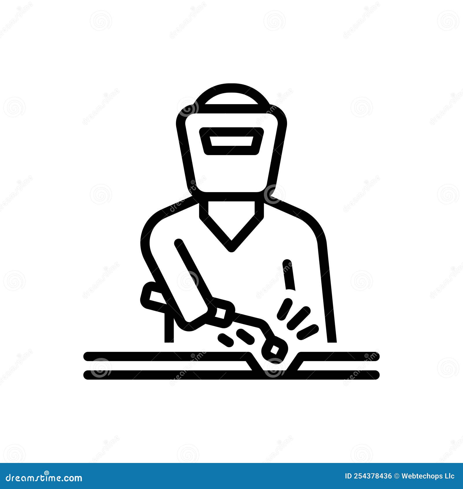 Black Line Icon for Welding, Welder and Fabrication Stock Illustration ...