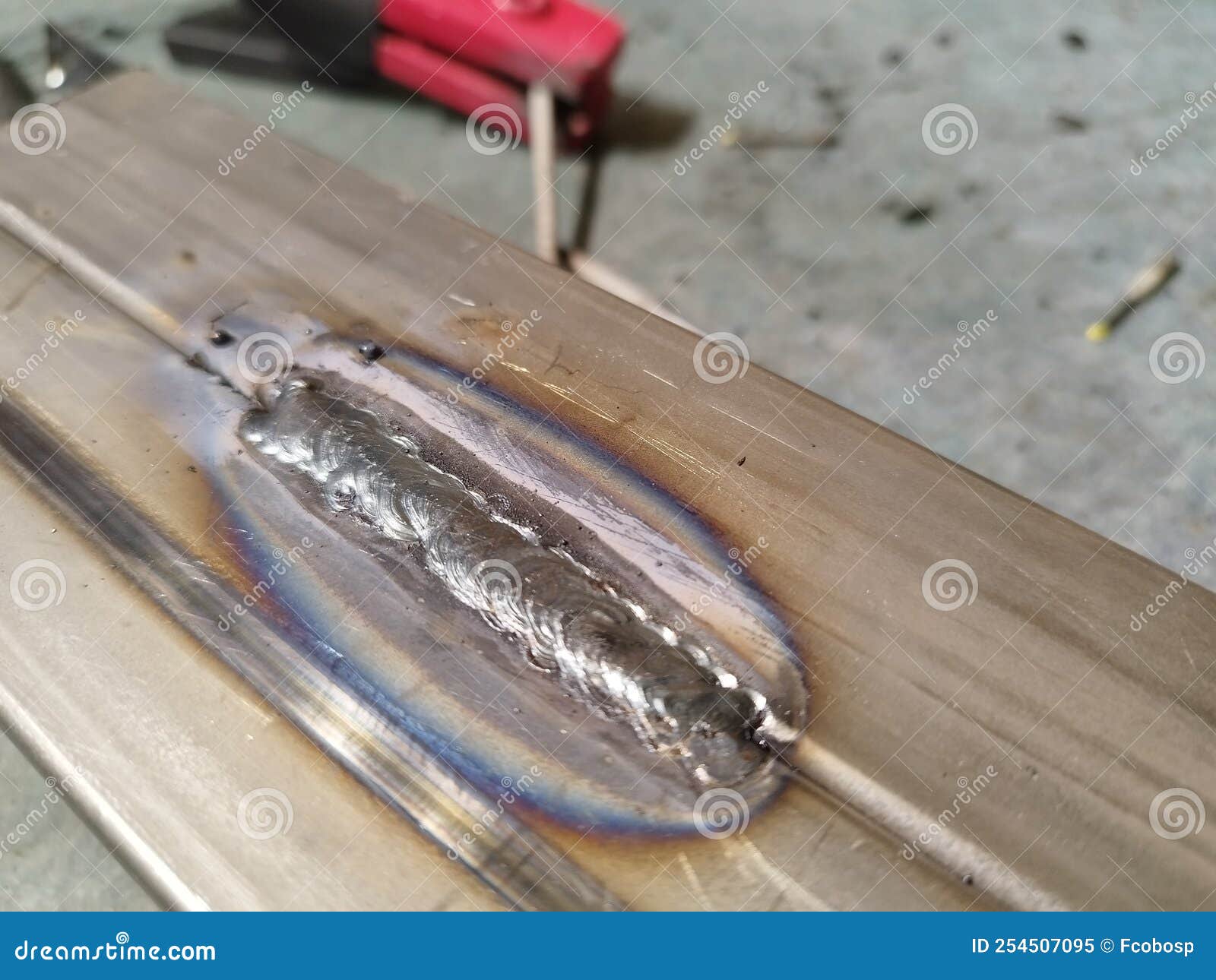 Welding a iron tube stock image. Image of welding, iron - 254507095
