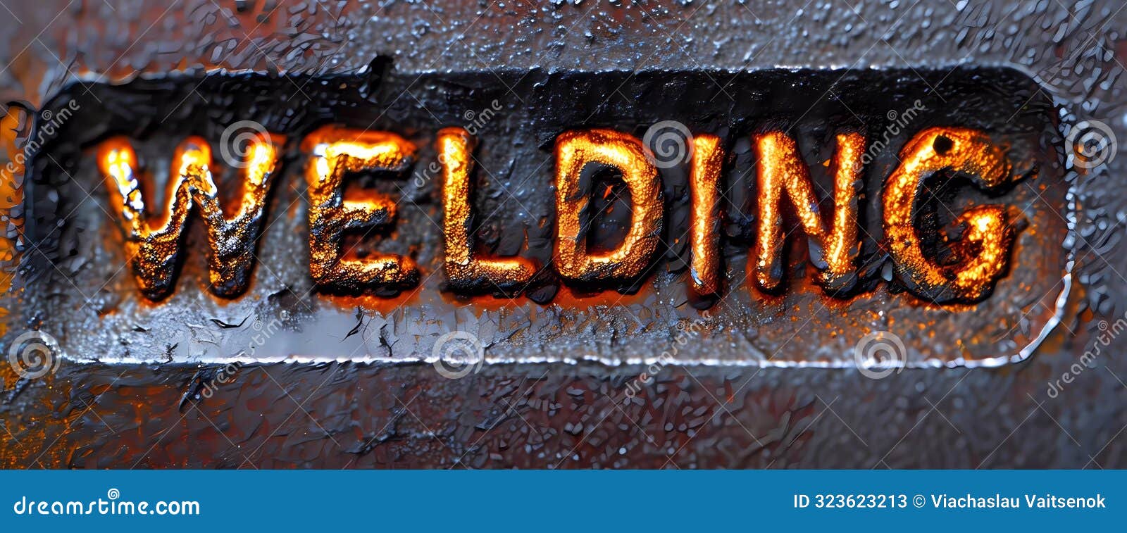Welding Lettering, Emitting a Bright, Dynamic Spray of Sparks ...