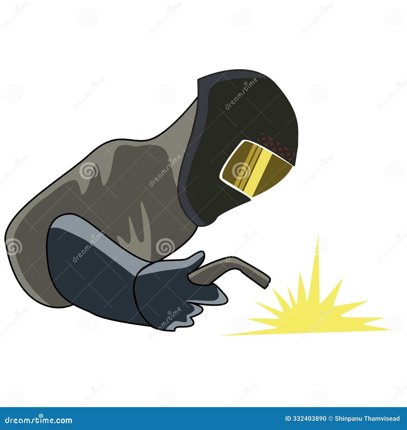 Welding Engineer With His Personal Protective Equipment With Thumbs ...