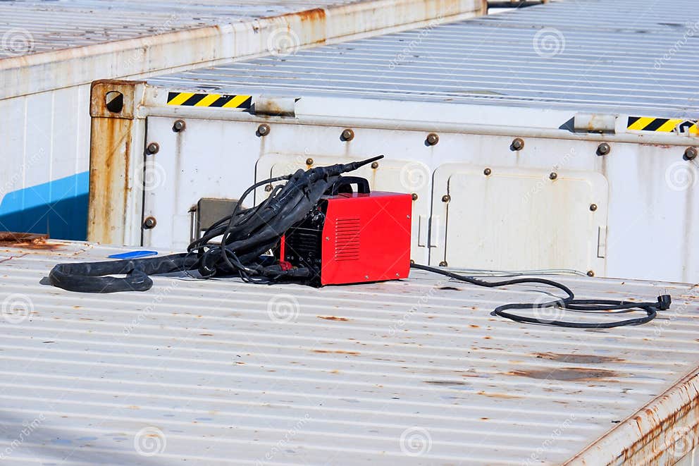 Welding Machine on the Container Stock Image - Image of hospital ...