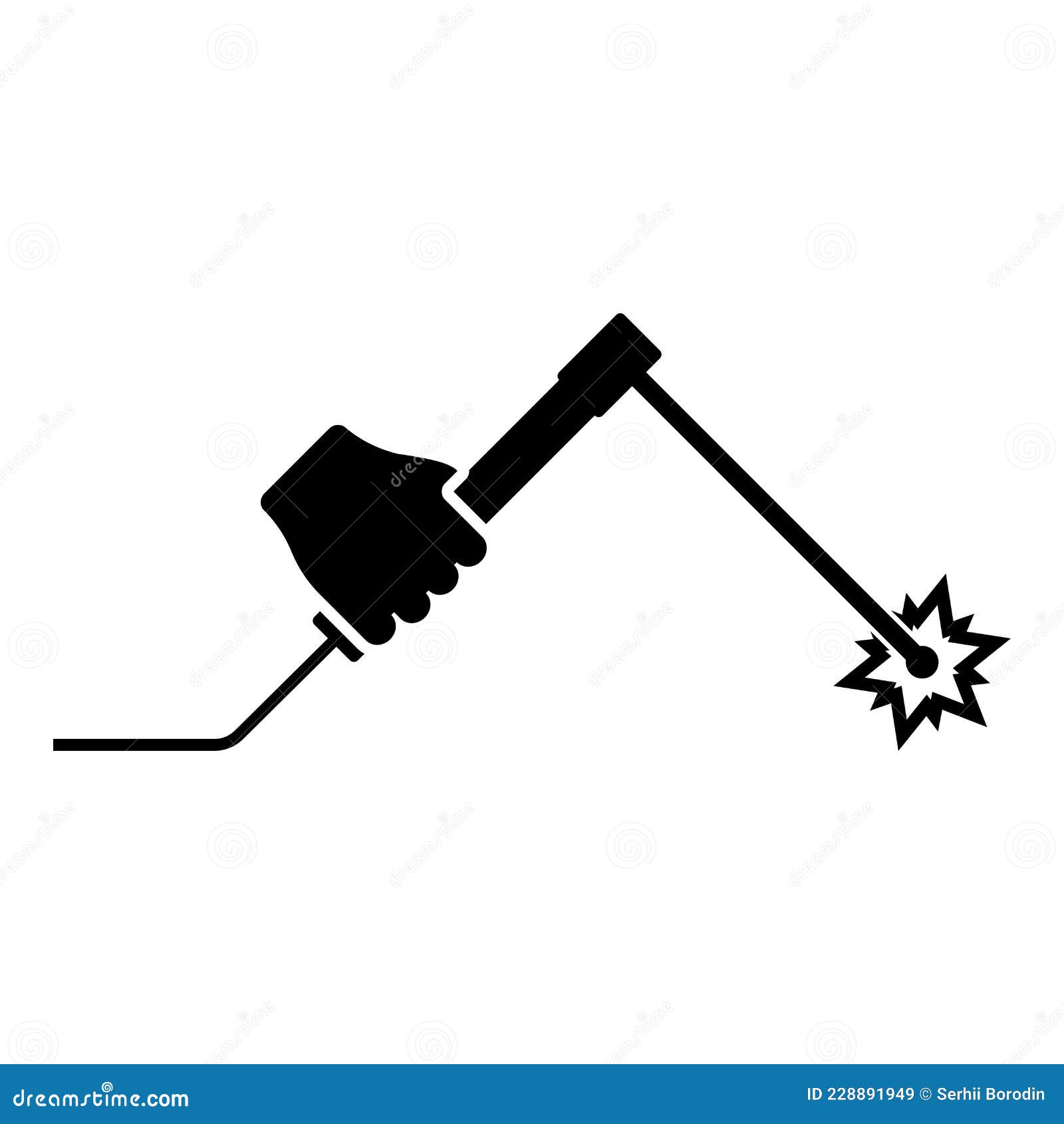 Hand Electrode Welding Icon, Outline Style Cartoon Vector ...