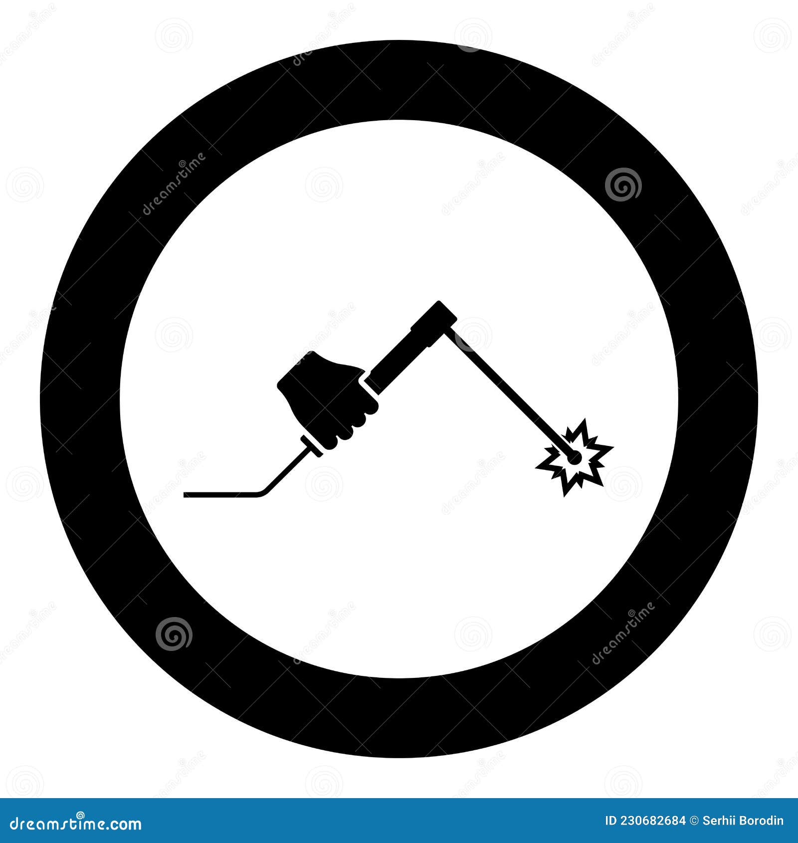 Hand Electrode Welding Icon, Outline Style Cartoon Vector ...