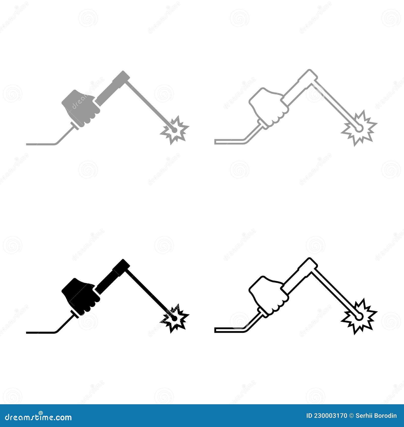 Welding Machine in Hand Holding Electric Tool Use Arm Using Equipment ...