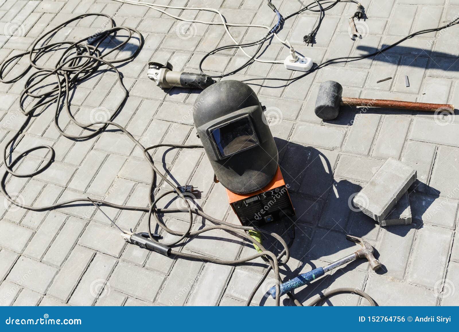 Welding Machine and Mask with Tools. Stock Photo - Image of wire ...