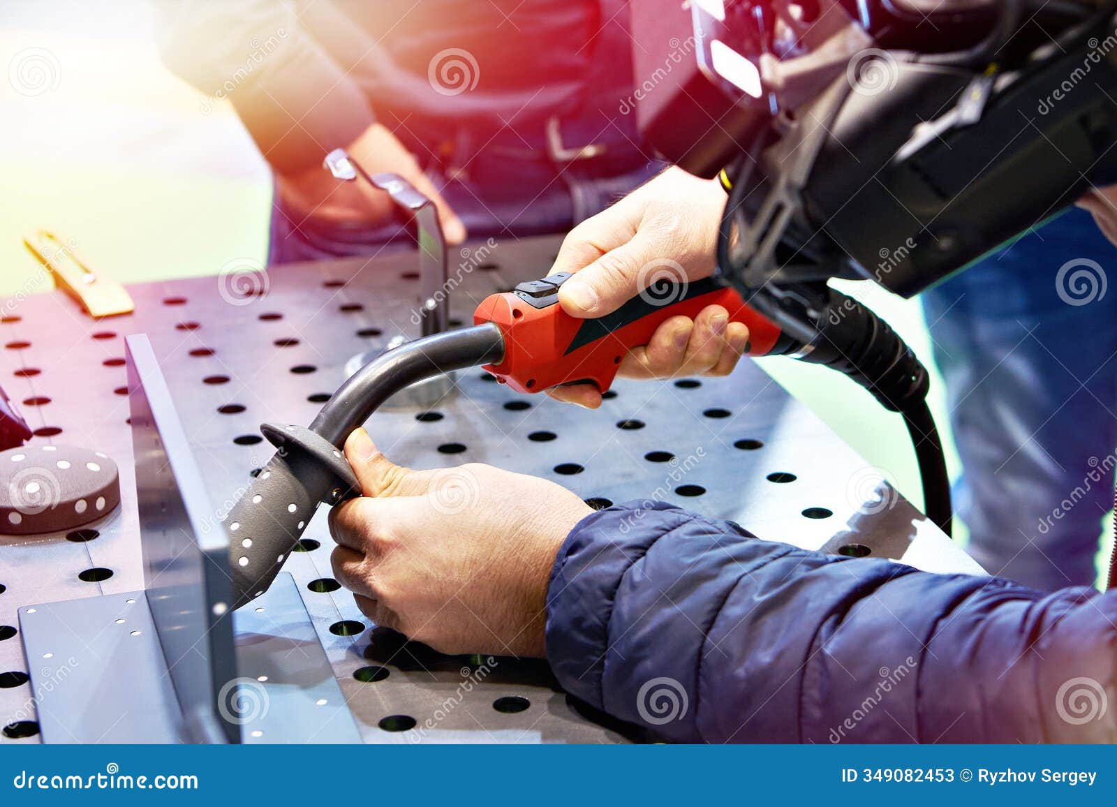 Welding Machine Simulator and Worker Stock Image - Image of welder ...