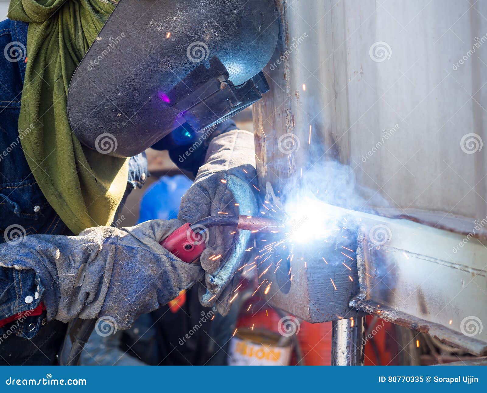 Welding Machine Structure ByMIG Welding Stock Image - Image of light ...