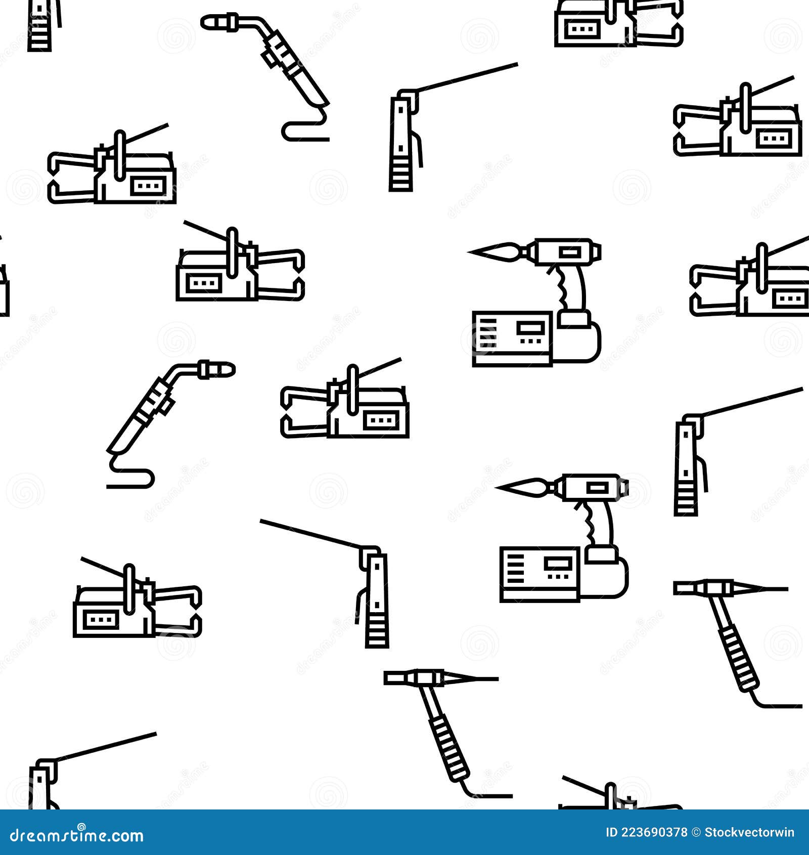 Welding Machine Tool Vector Seamless Pattern Stock Vector ...