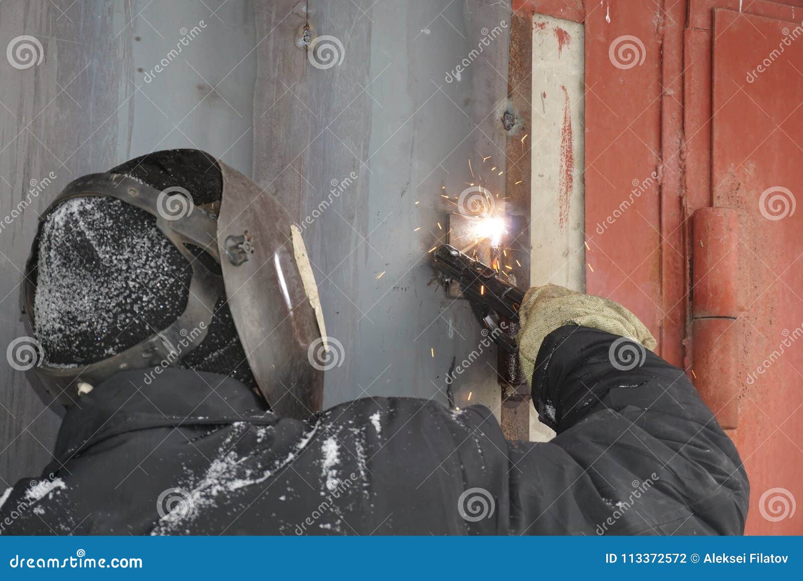 Welding works man stock photo. Image of steel, light - 113372572