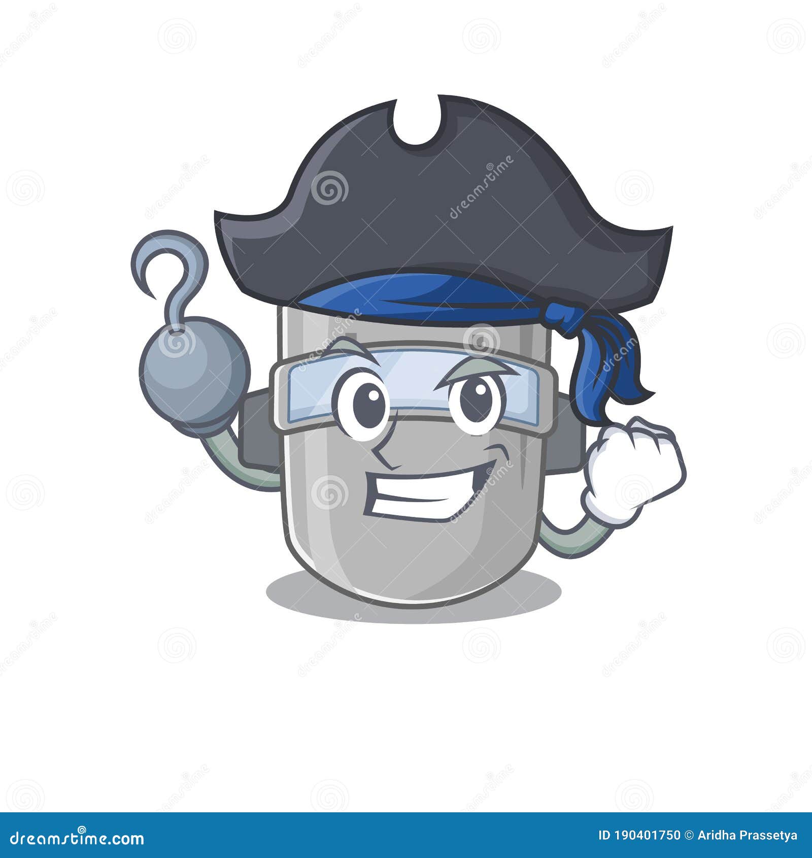 Welding Mask Cartoon Design in a Pirate Character with One Hook Hand ...