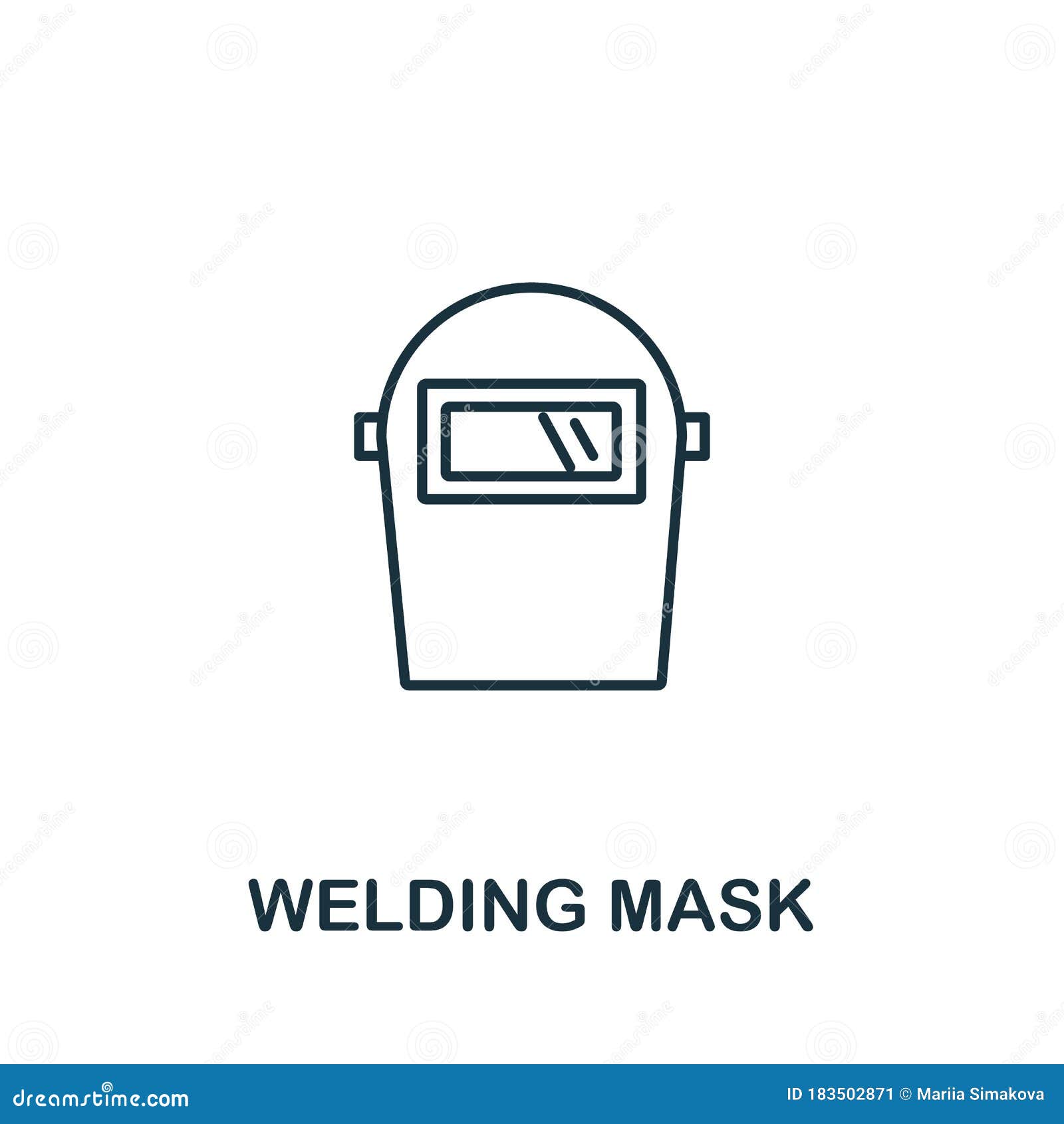 Welding Mask Icon from Work Safety Collection. Simple Line Element ...