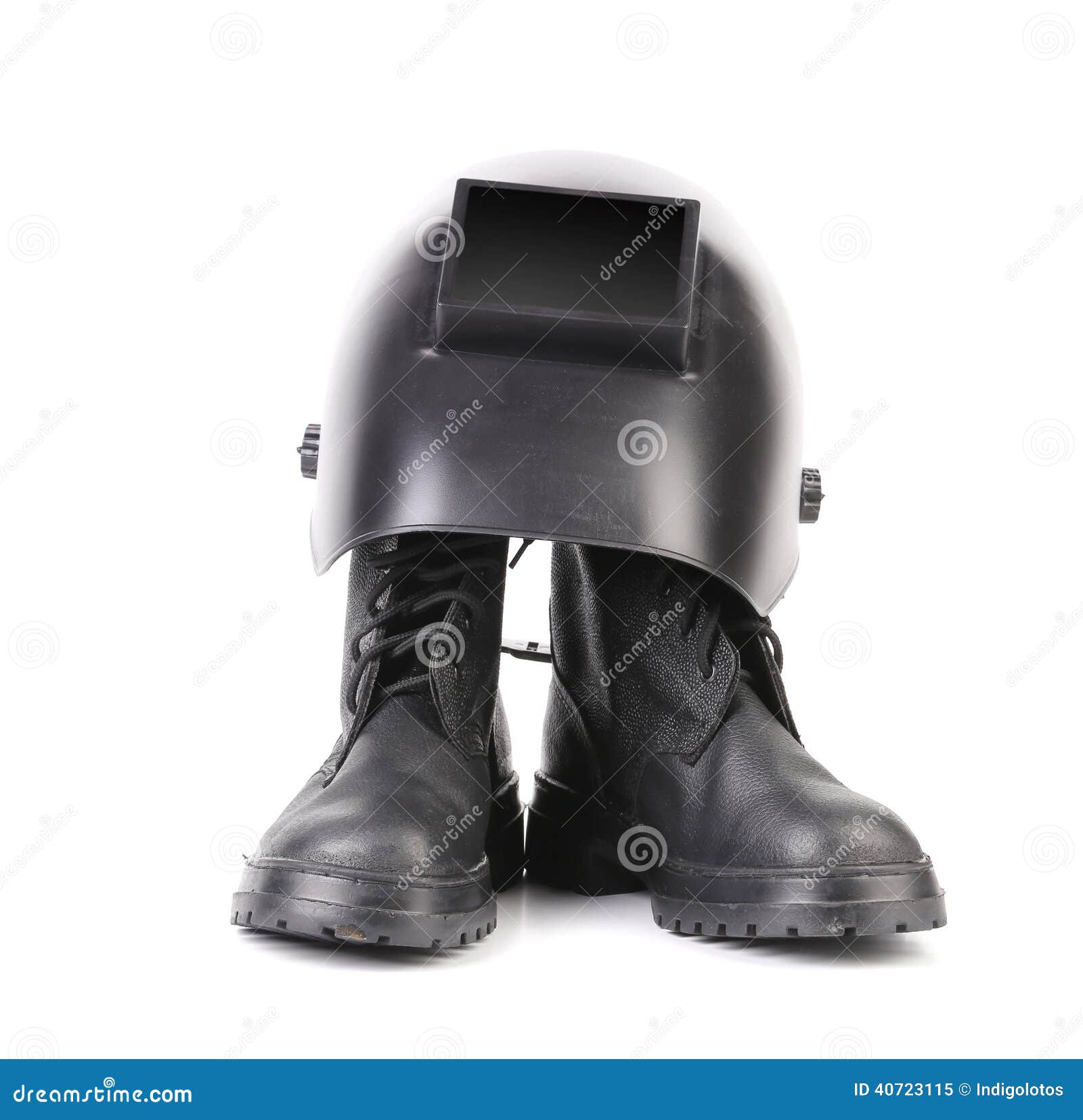 Welding Mask and Pair Boots. Stock Image - Image of concept, glass ...