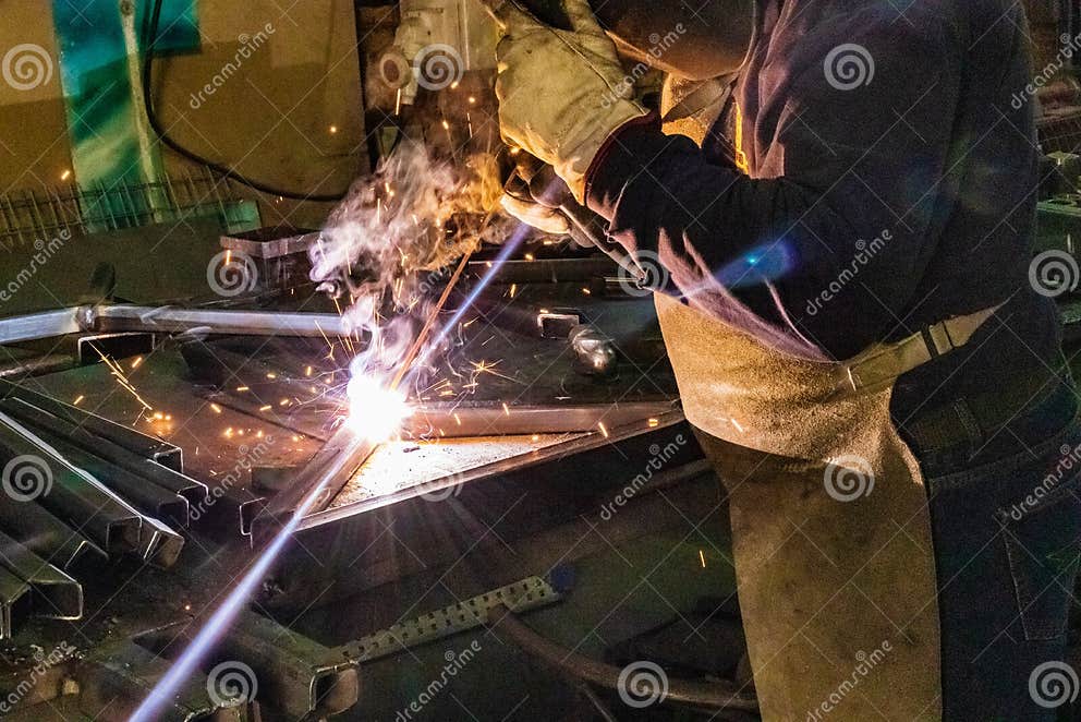 Welding Master Transforming the Metal Stock Photo - Image of workshop ...