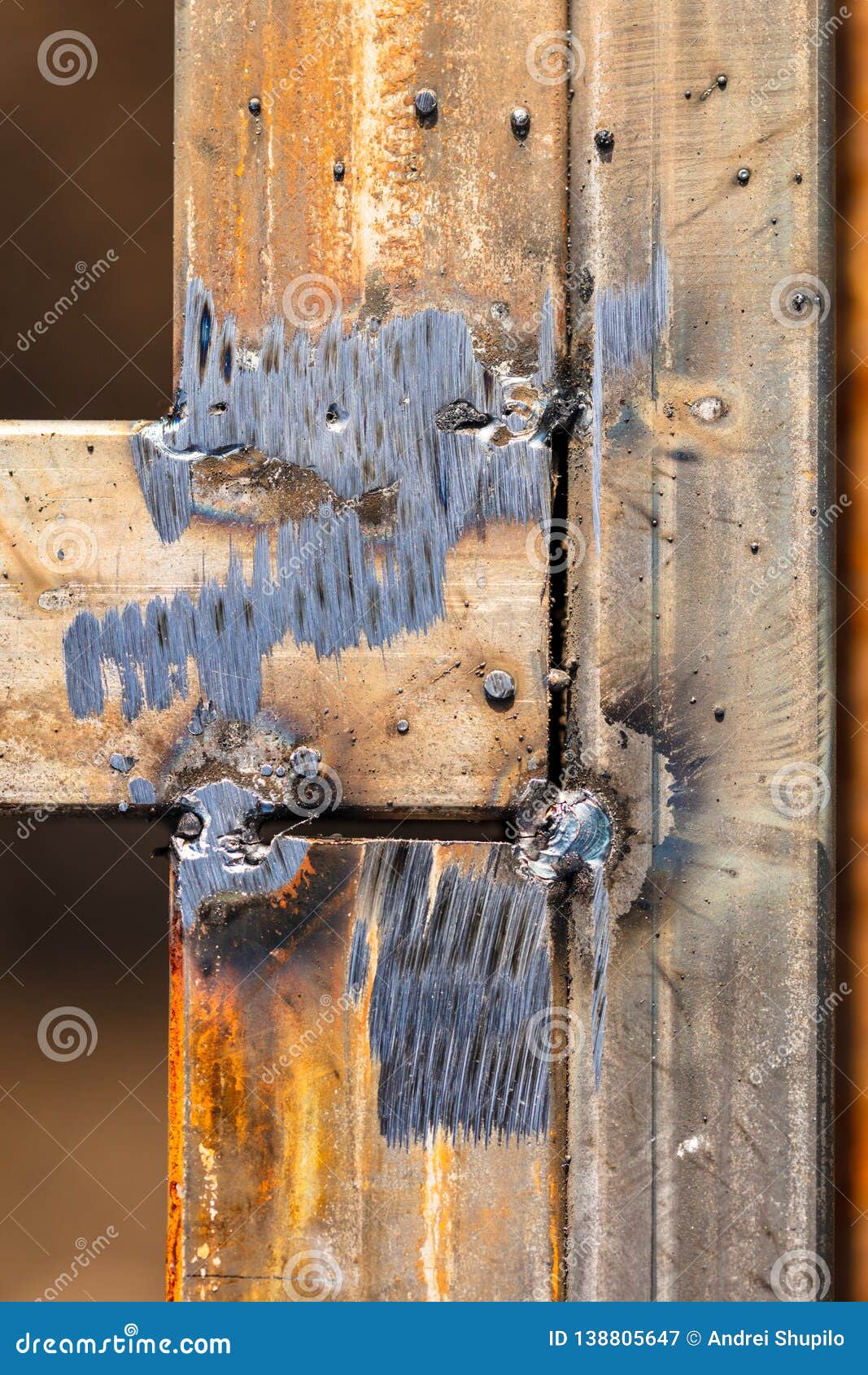 Welding on Metal As a Background Stock Image - Image of stainless ...
