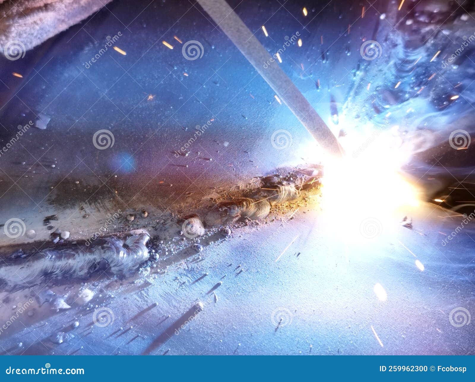 Welder Welding Metal Close Up Stock Photo - Image of blue, reflection ...