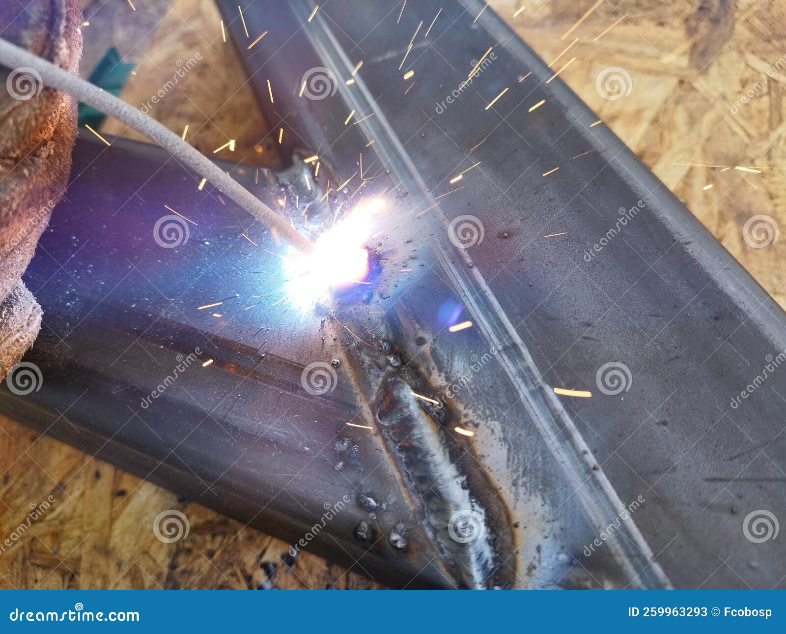 Welder Welding Joining Metal Close Up Stock Image - Image of wood, fire ...
