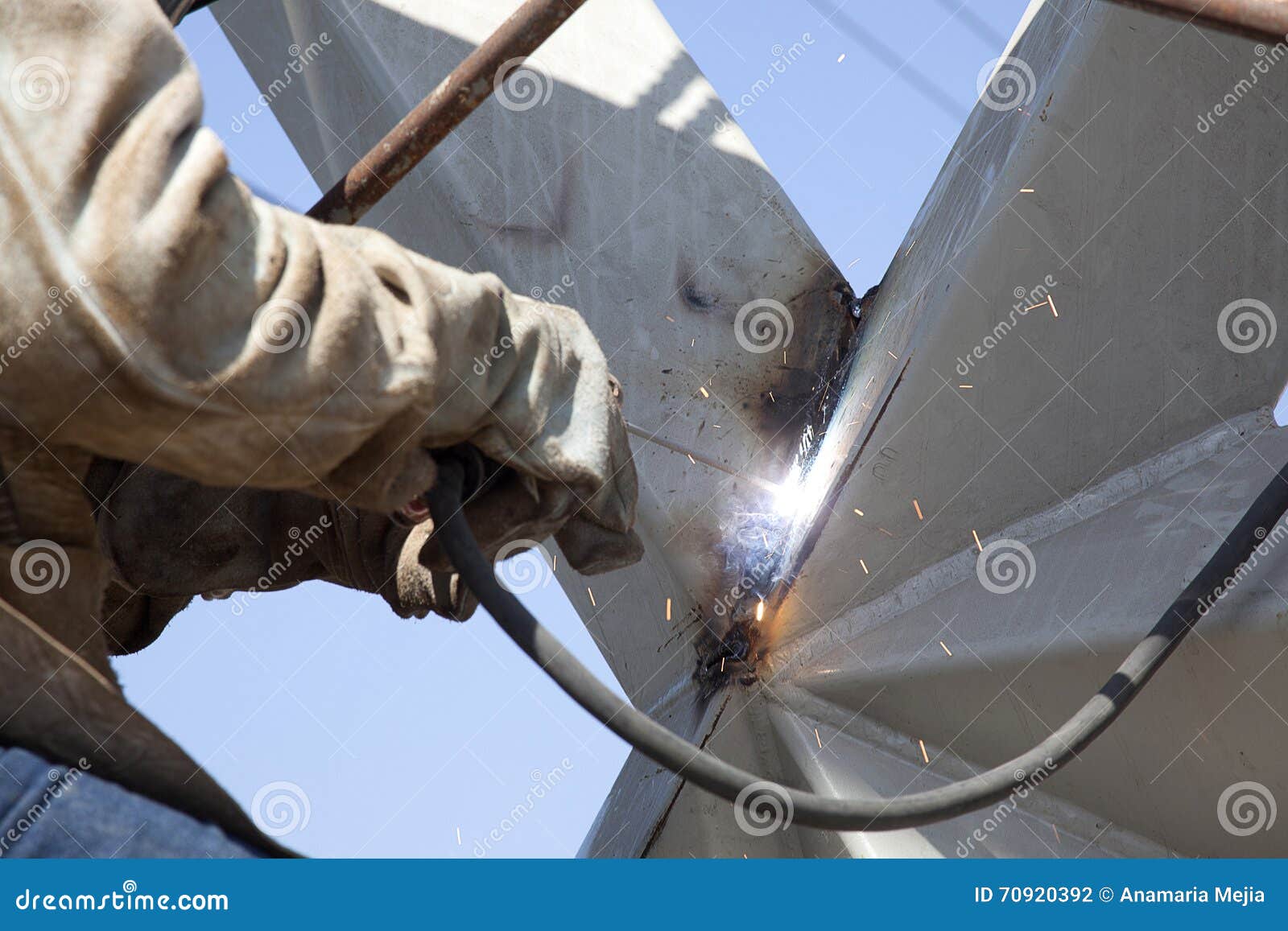 Welding metal structures stock photo. Image of metal - 70920392