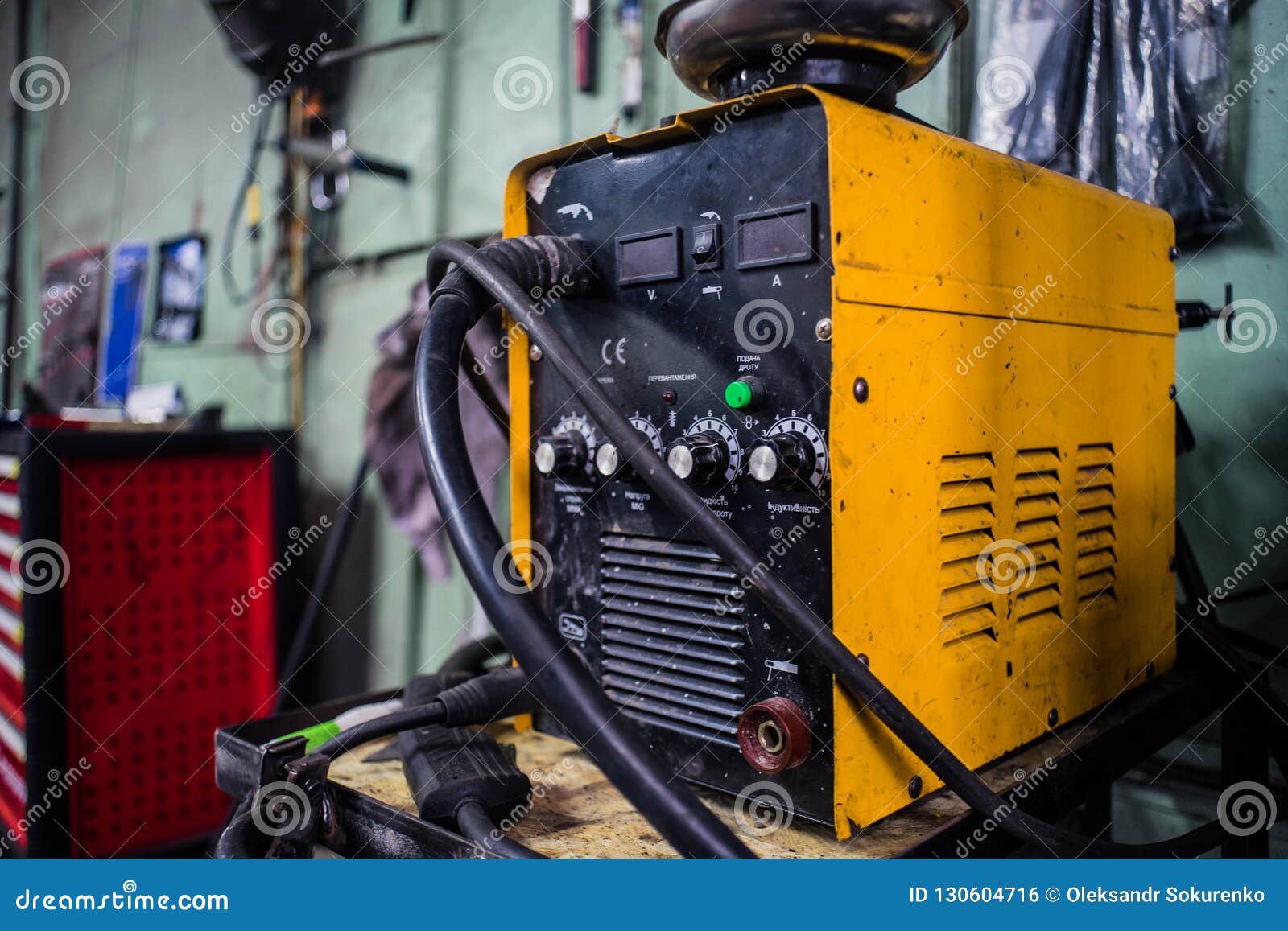 Welding MIG Machine in Yellow Color Stock Photo - Image of professional ...