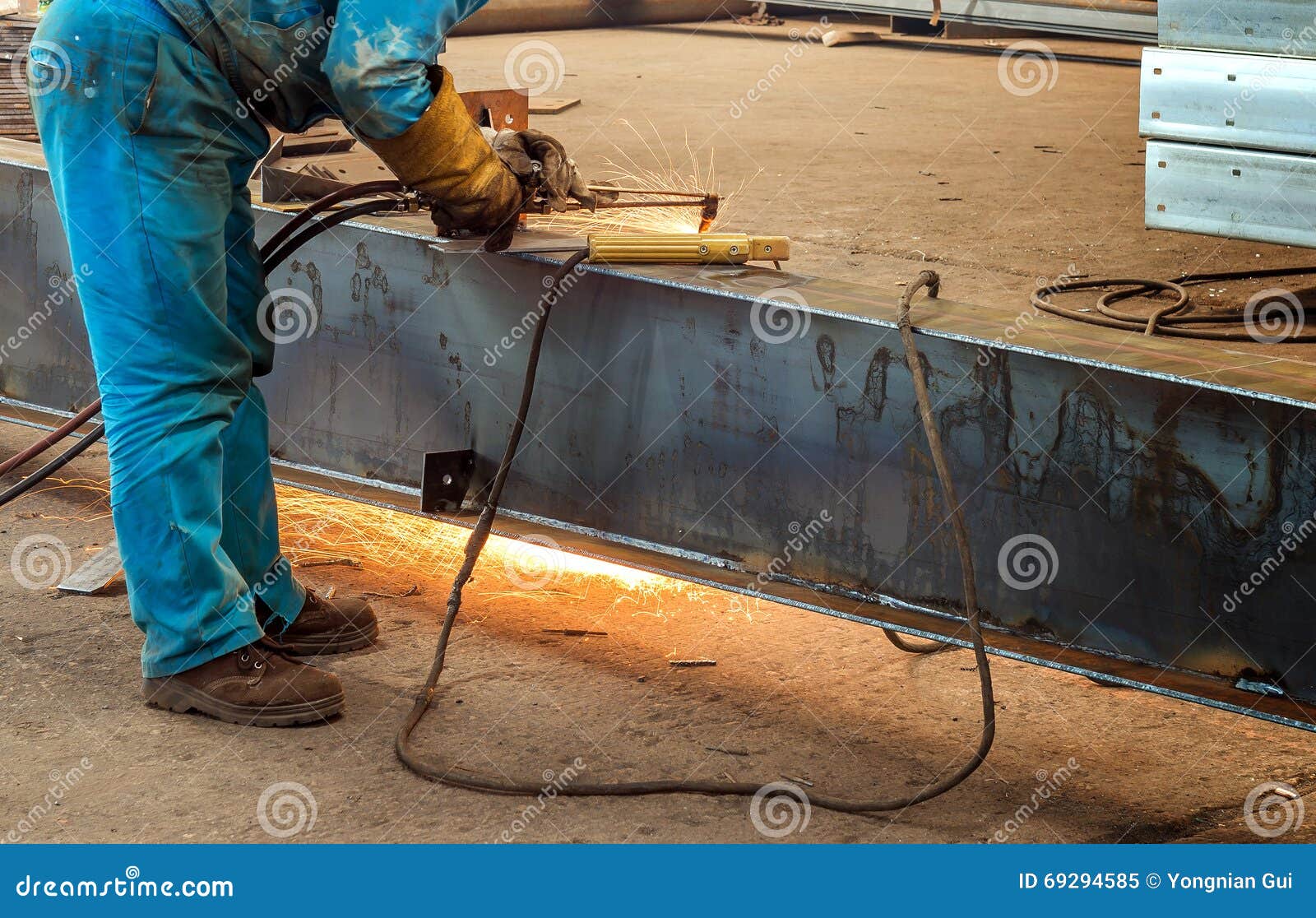 Welding with Mig-mag Method Stock Image - Image of electric, production ...