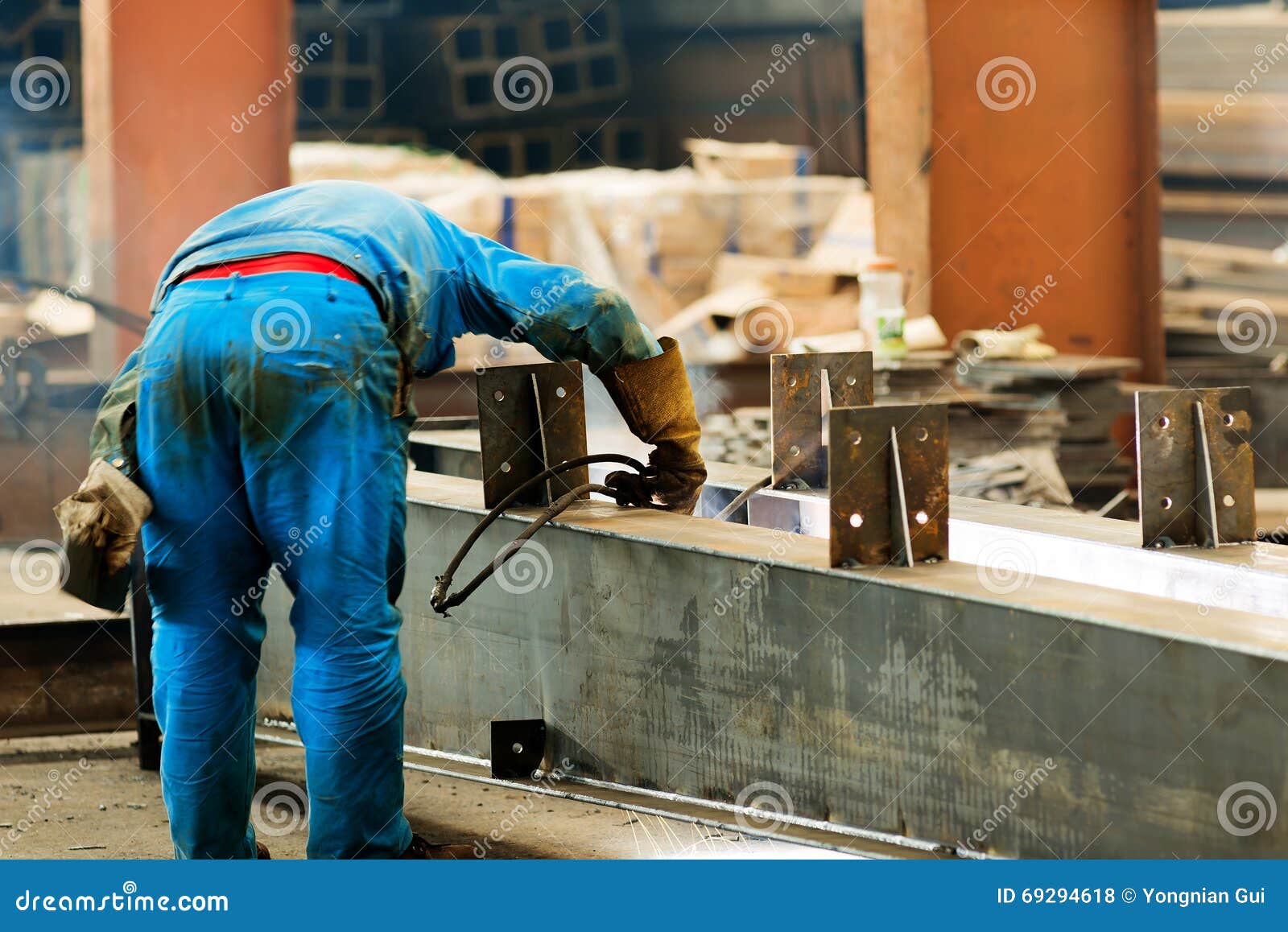 Welding with Mig-mag Method Stock Photo - Image of metal, laborer: 69294618