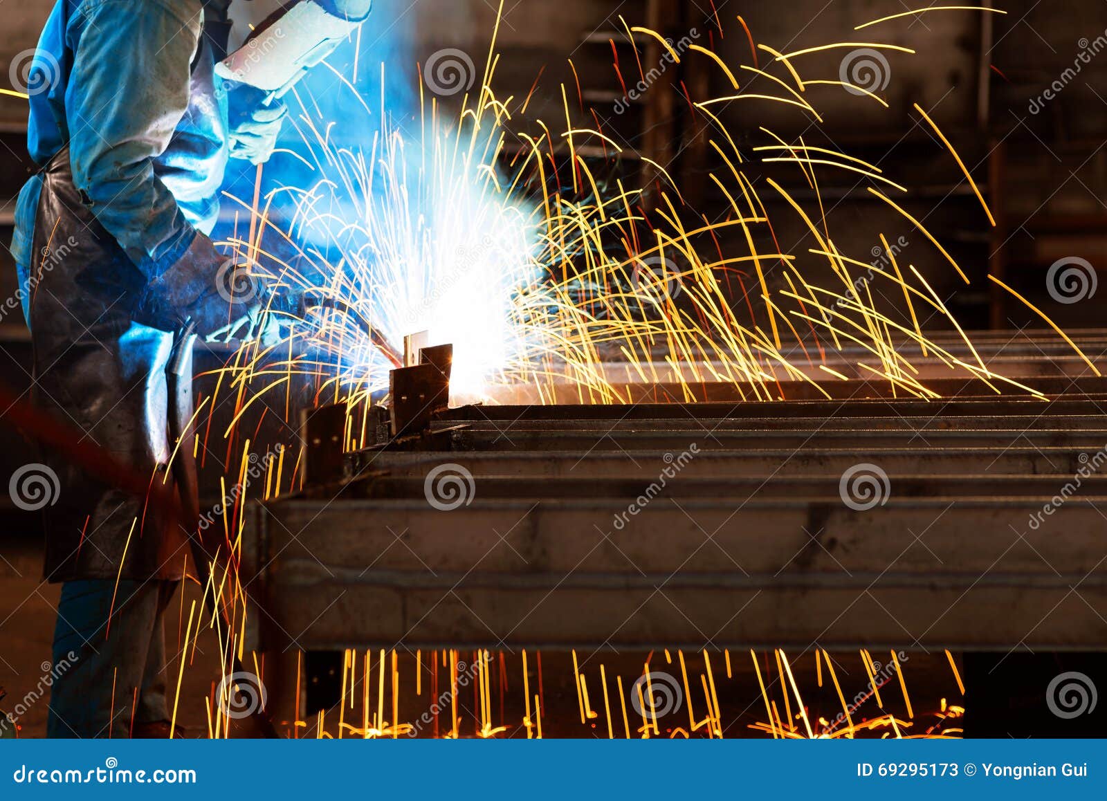 Welding with Mig-mag Method Stock Image - Image of spark, light: 69295173