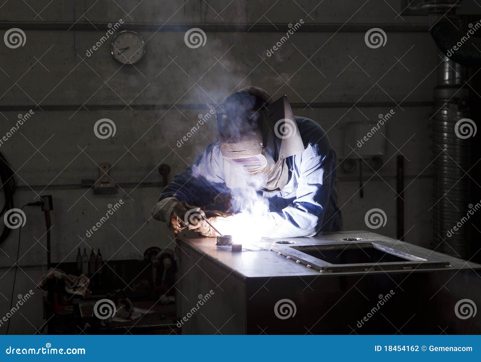 Welding operator stock photo. Image of steel, industry - 18454162