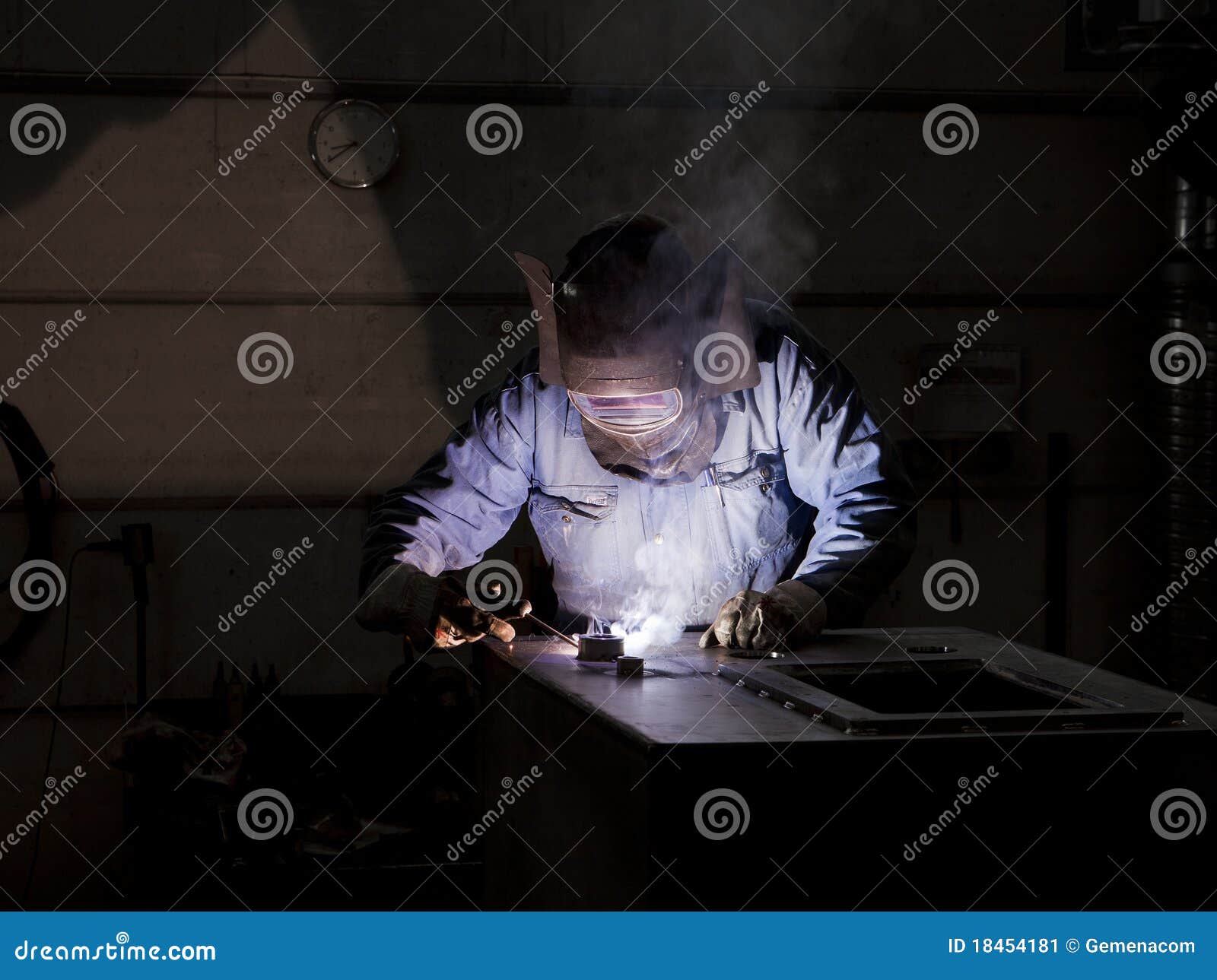 Welding operator stock image. Image of handbook, protective - 18454181