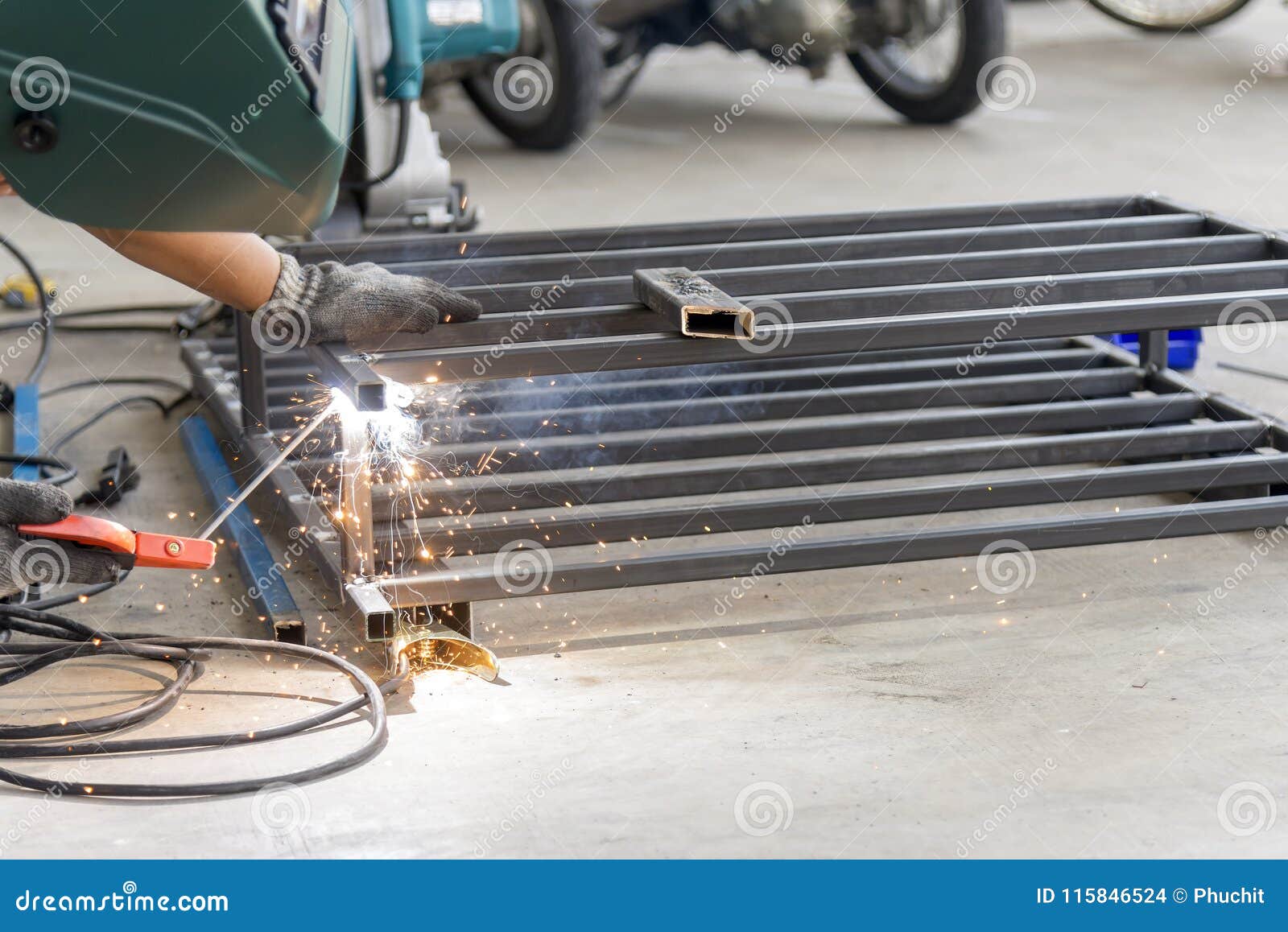 The Welding Operator Welding the Tube Stock Photo - Image of ...