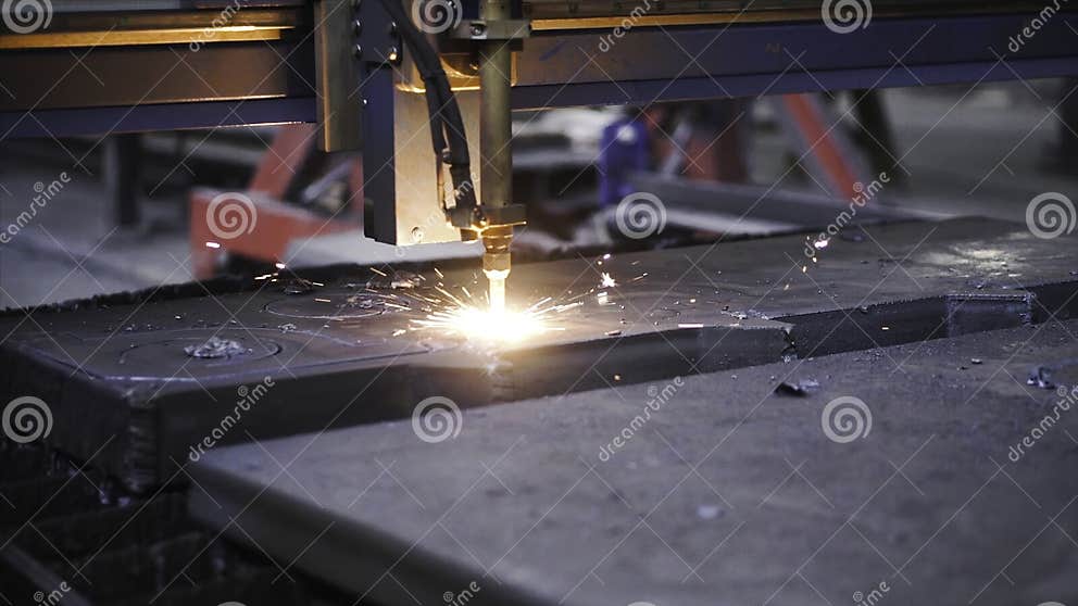 Welding Patterns on Metal in Factory. Clip. Automated Machine for ...