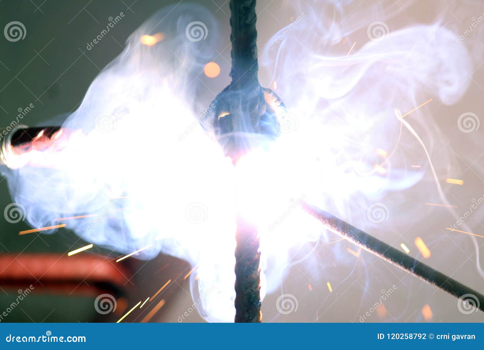 Welding Pieces of Iron Electrodes Stock Photo - Image of electrodes ...