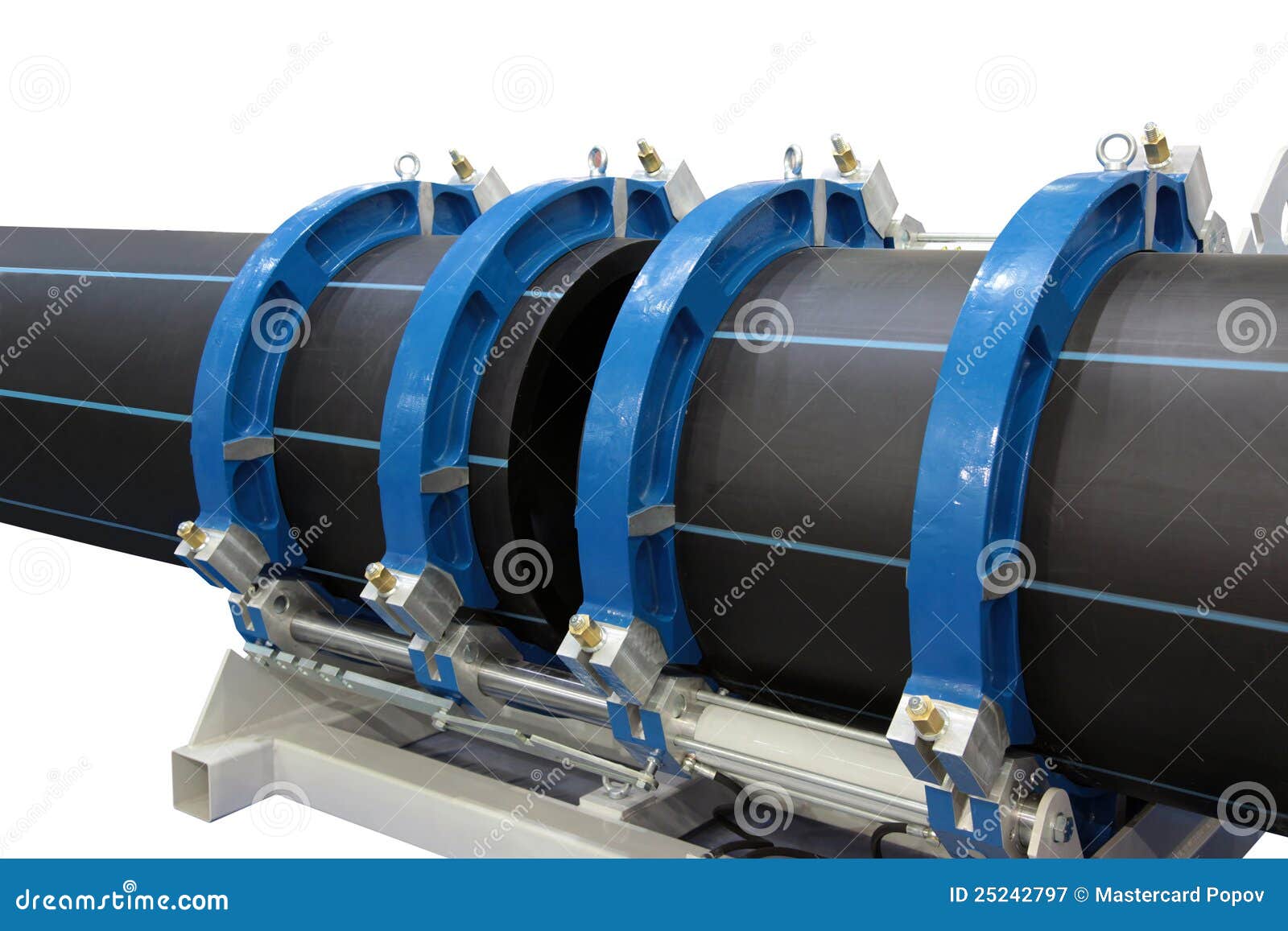 Welding of plastic pipes stock image. Image of environment - 25242797