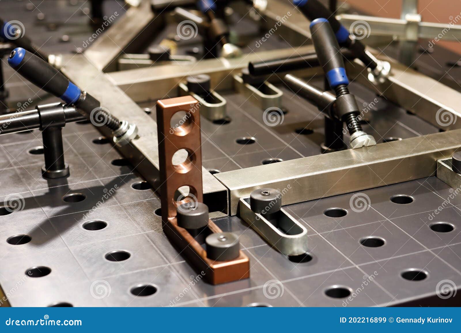 Welding Platen Table with Fixtures and Jig Design Stock Image - Image ...